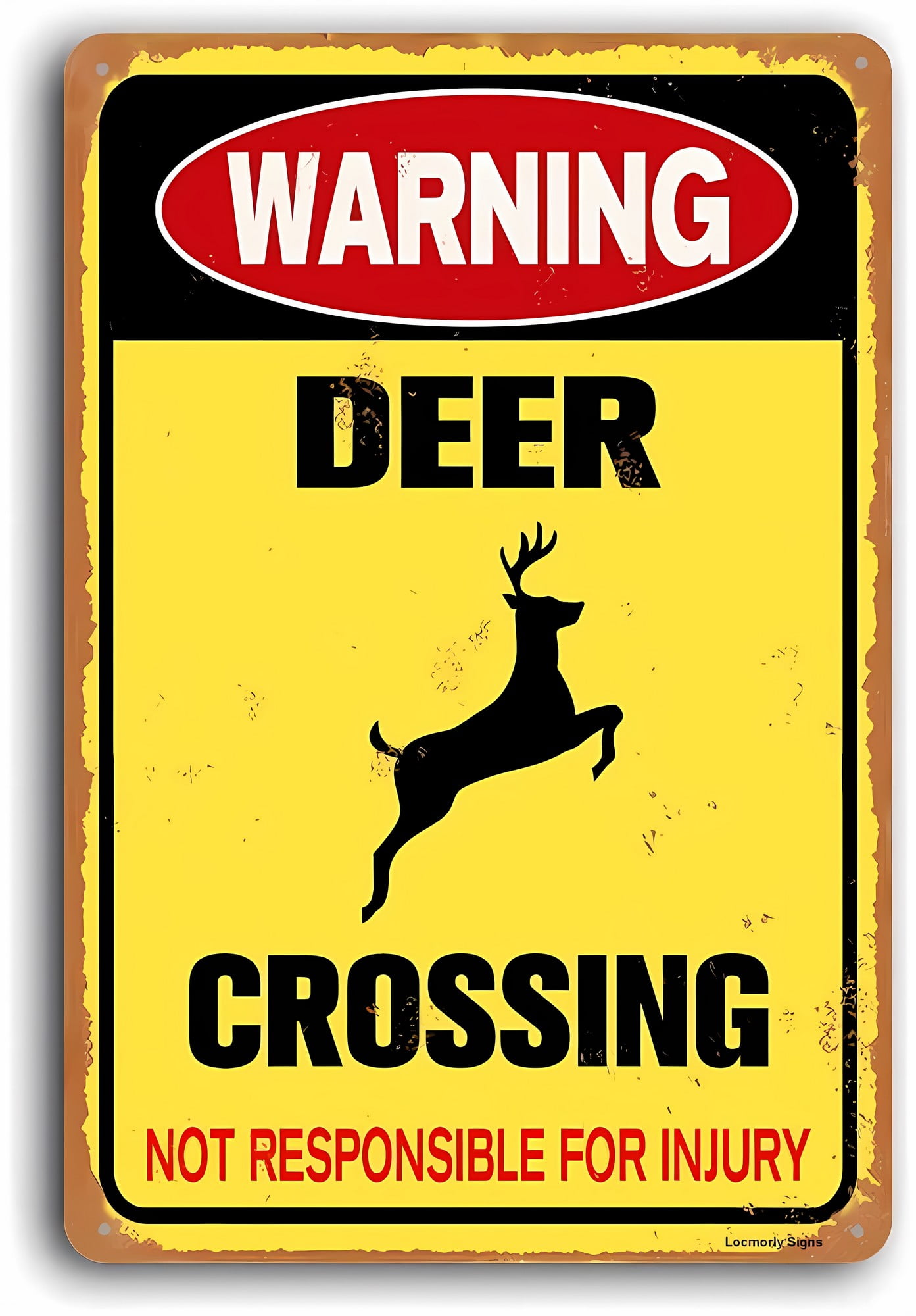 Deer Traffic Crossing Warning Sign - 8"x12" Aluminum Metal Sign ...