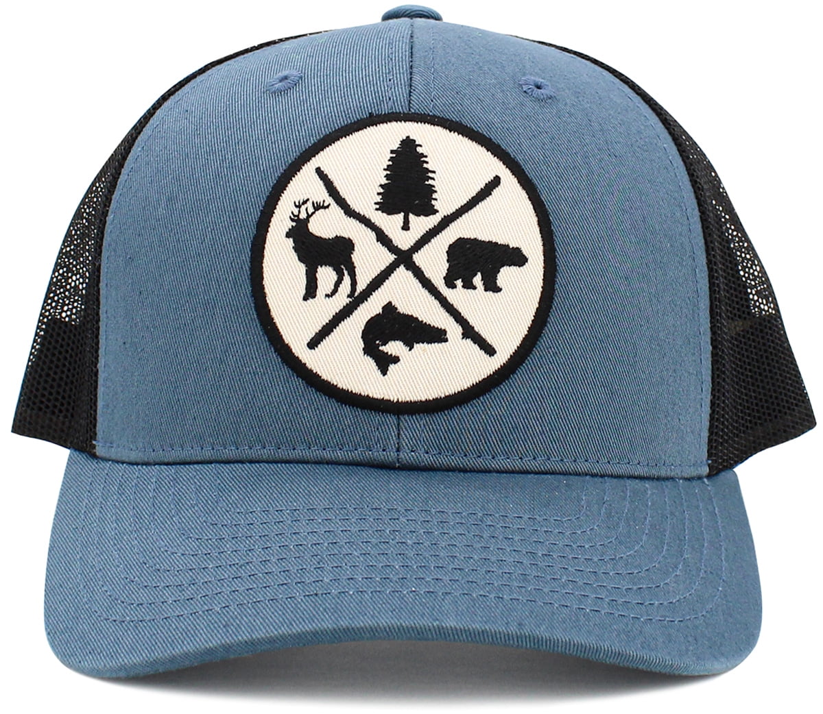 Deer Tree Bear Fish Outdoor Patch Mesh Back Trucker Baseball Cap Hat ...