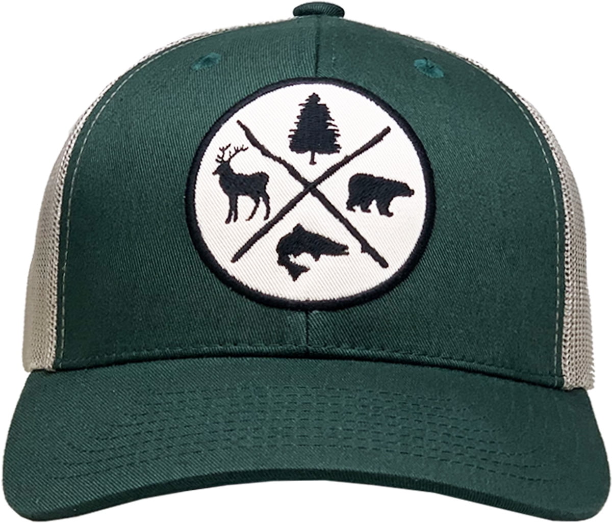 Deer Tree Bear Fish Outdoor Patch Mesh Back Trucker Baseball Cap Hat ...