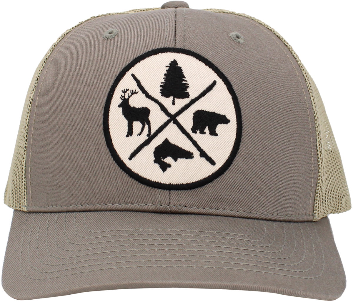 Deer Tree Bear Fish Outdoor Patch Mesh Back Trucker Baseball Cap Hat ...