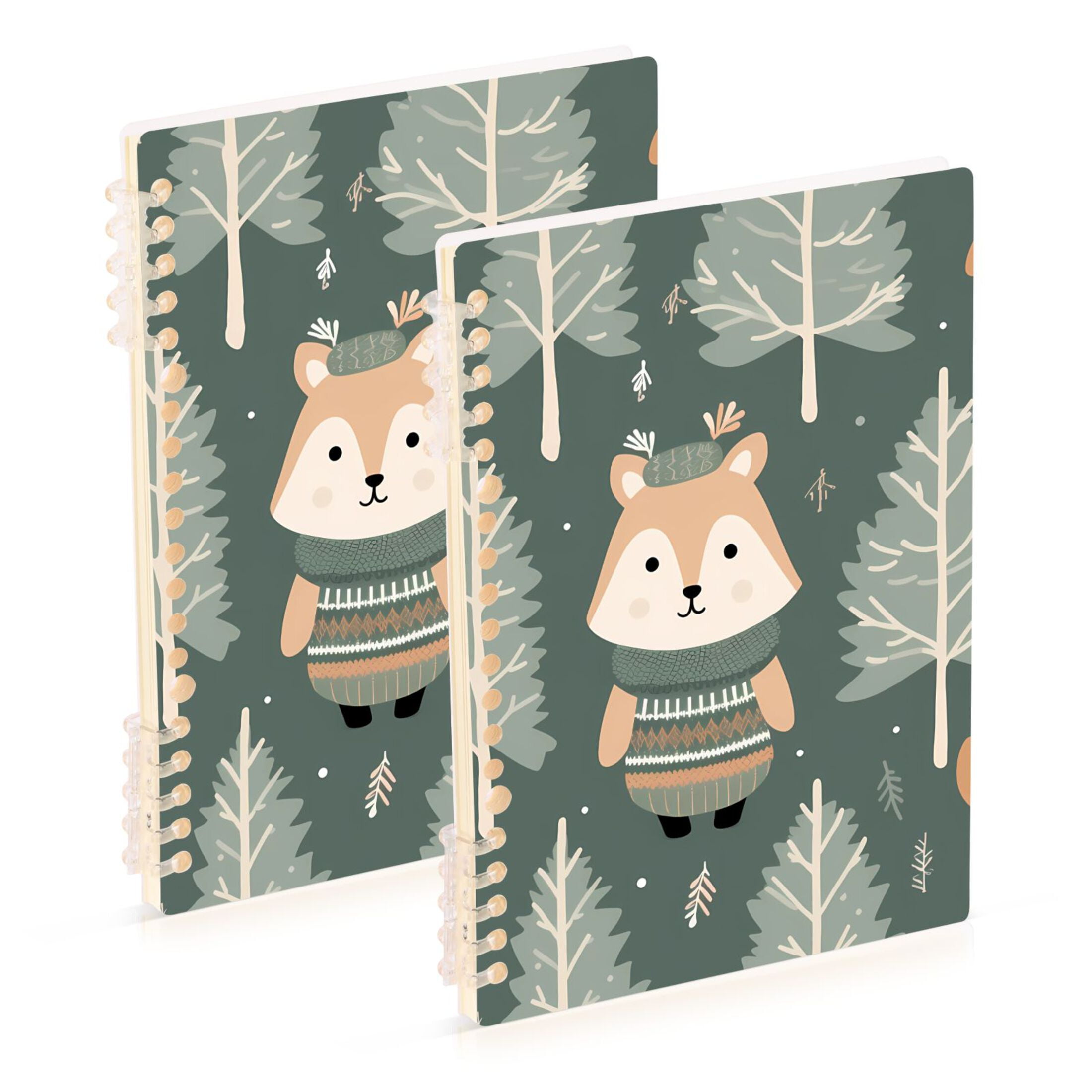 Deer Trees Pines Ring Binder Notebook Journey Note Diary College Ruled ...