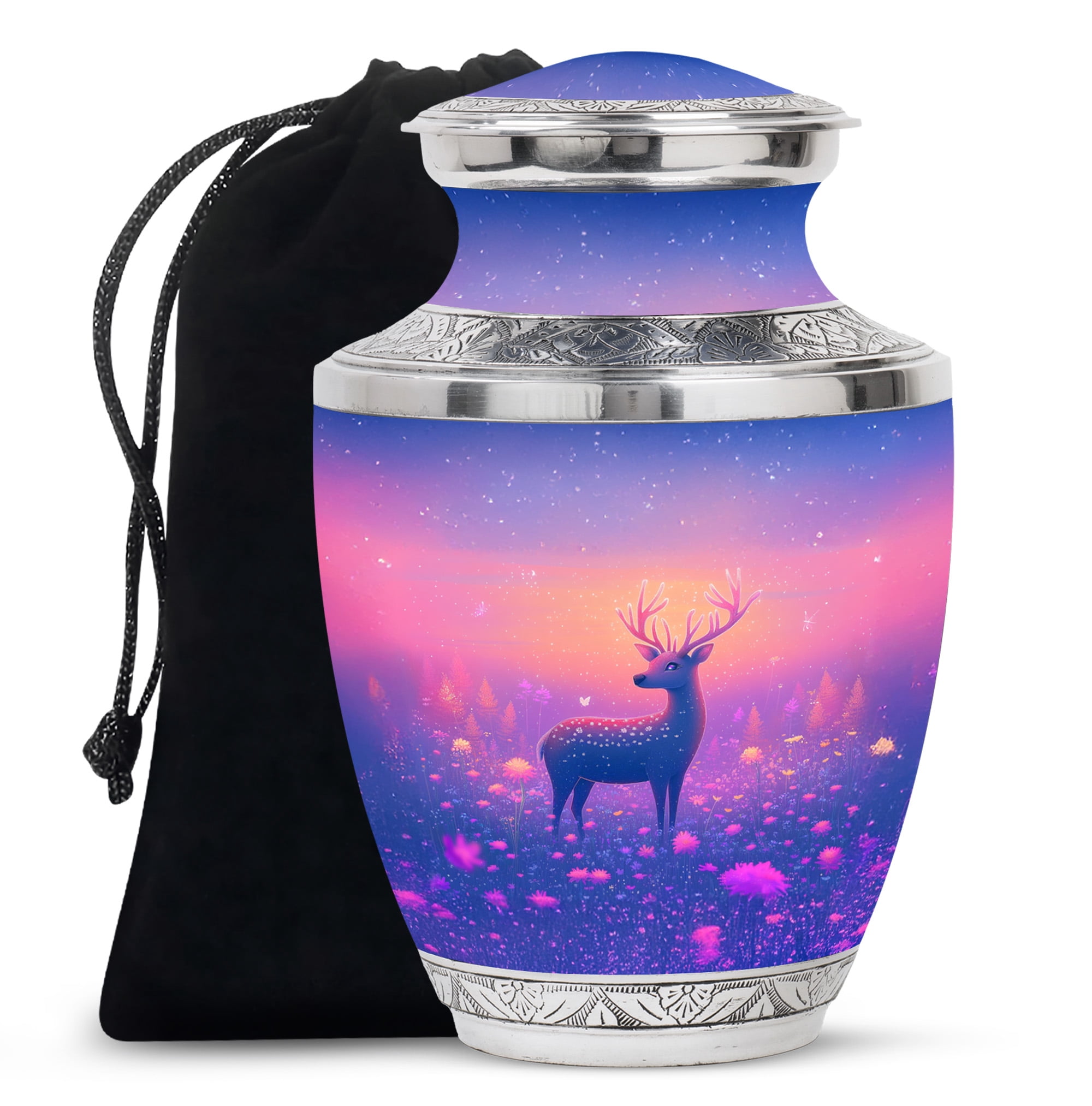 Deer Urn, Memorial Vessel for Adults, Large Ashes Holder, Tribute Jar ...