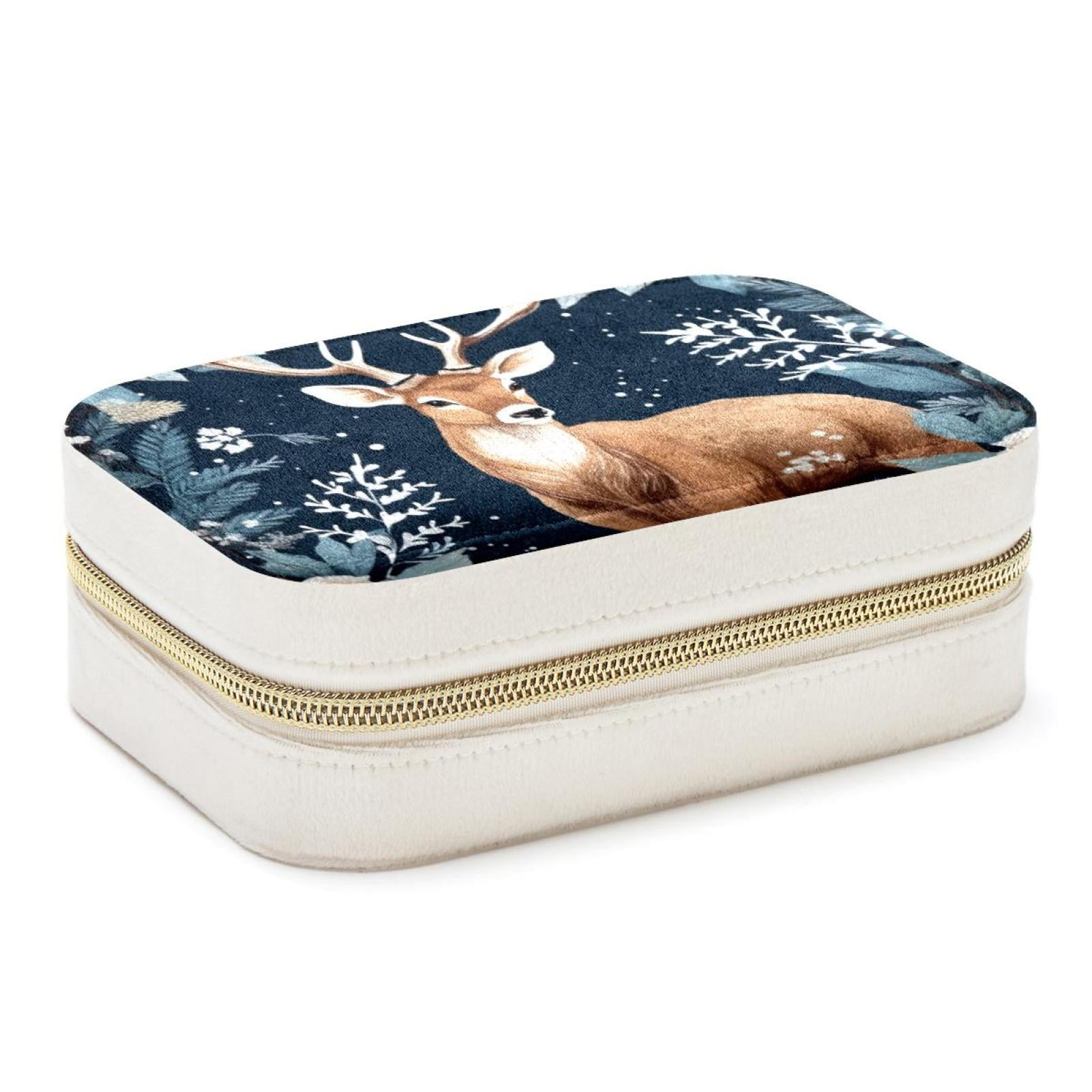 Deer Velvet Portable Jewelry Box with Removable Compartment - Stylish ...