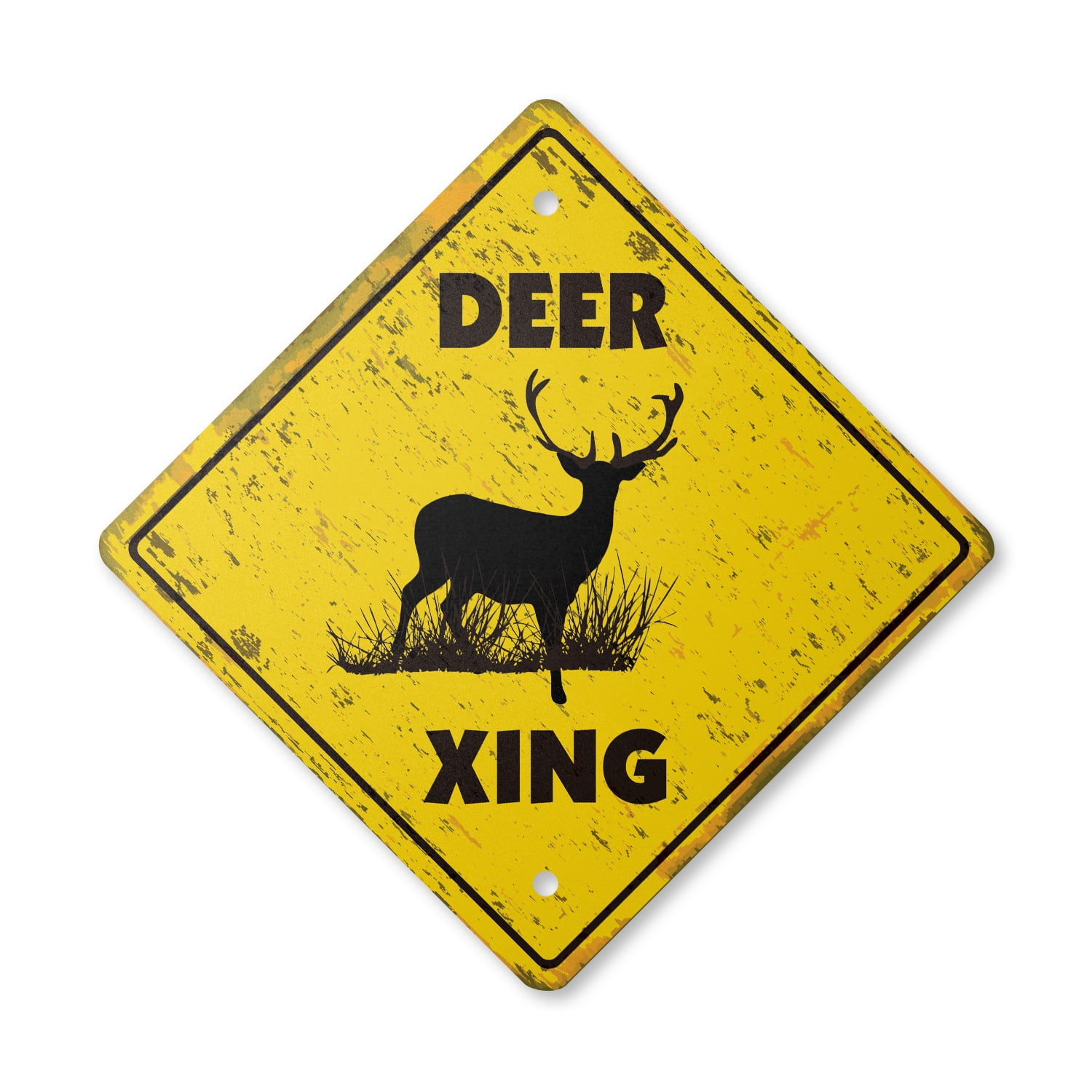 Deer Vintage Crossing Sign Zone Xing | Indoor/Outdoor Plastic | 14 ...
