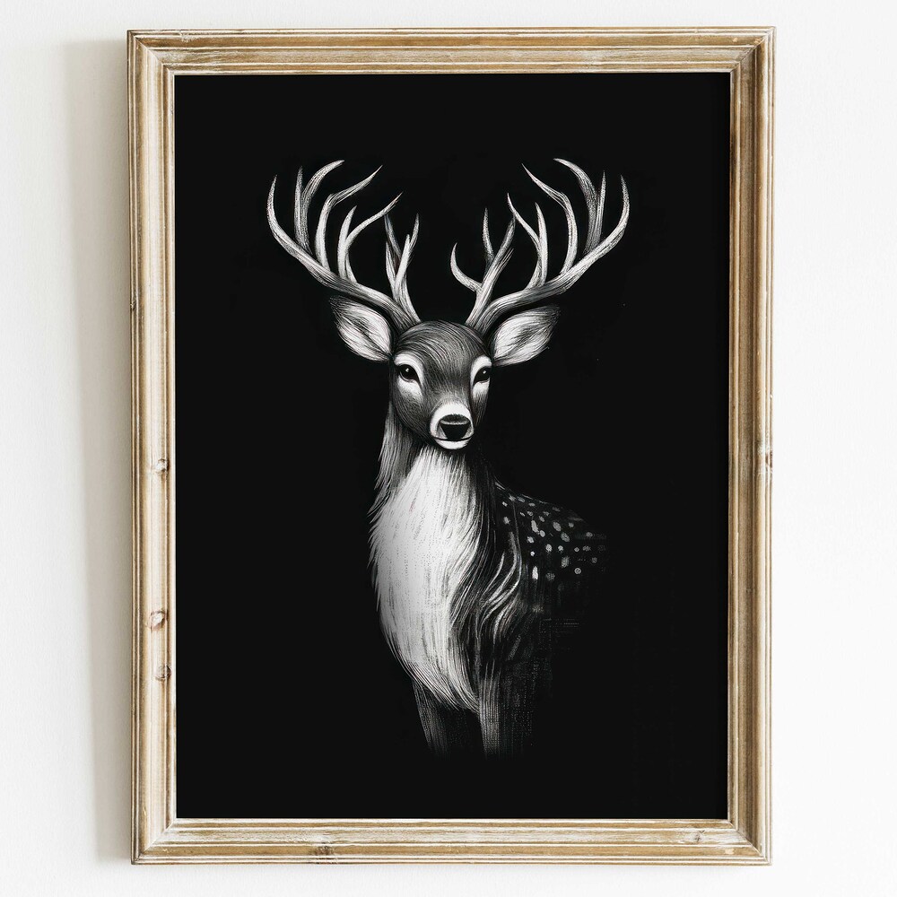 Deer Wall Art Forest Animal Wall Art Deer Hunting Art Stag Art Print ...