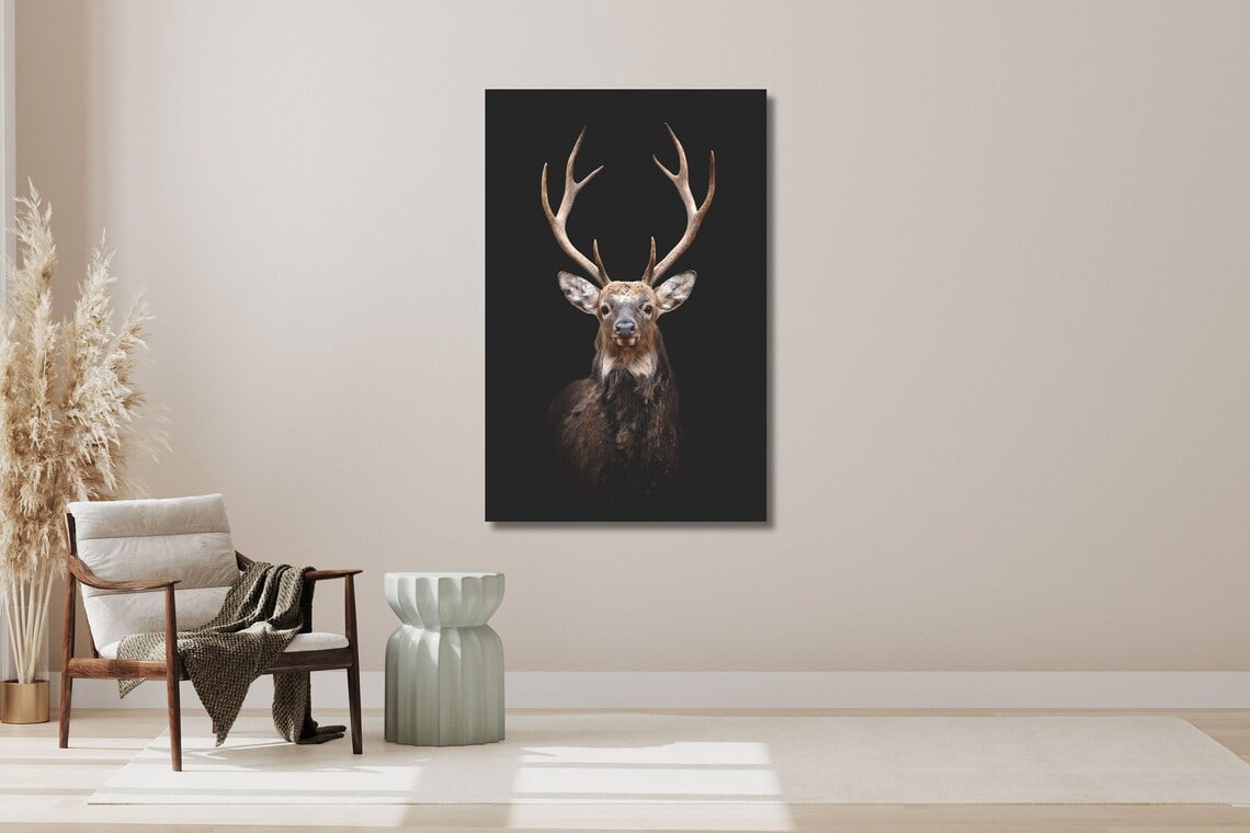 Deer Wall Art, Wild Animal Print, Unframed Paper Poster 24x36in ...