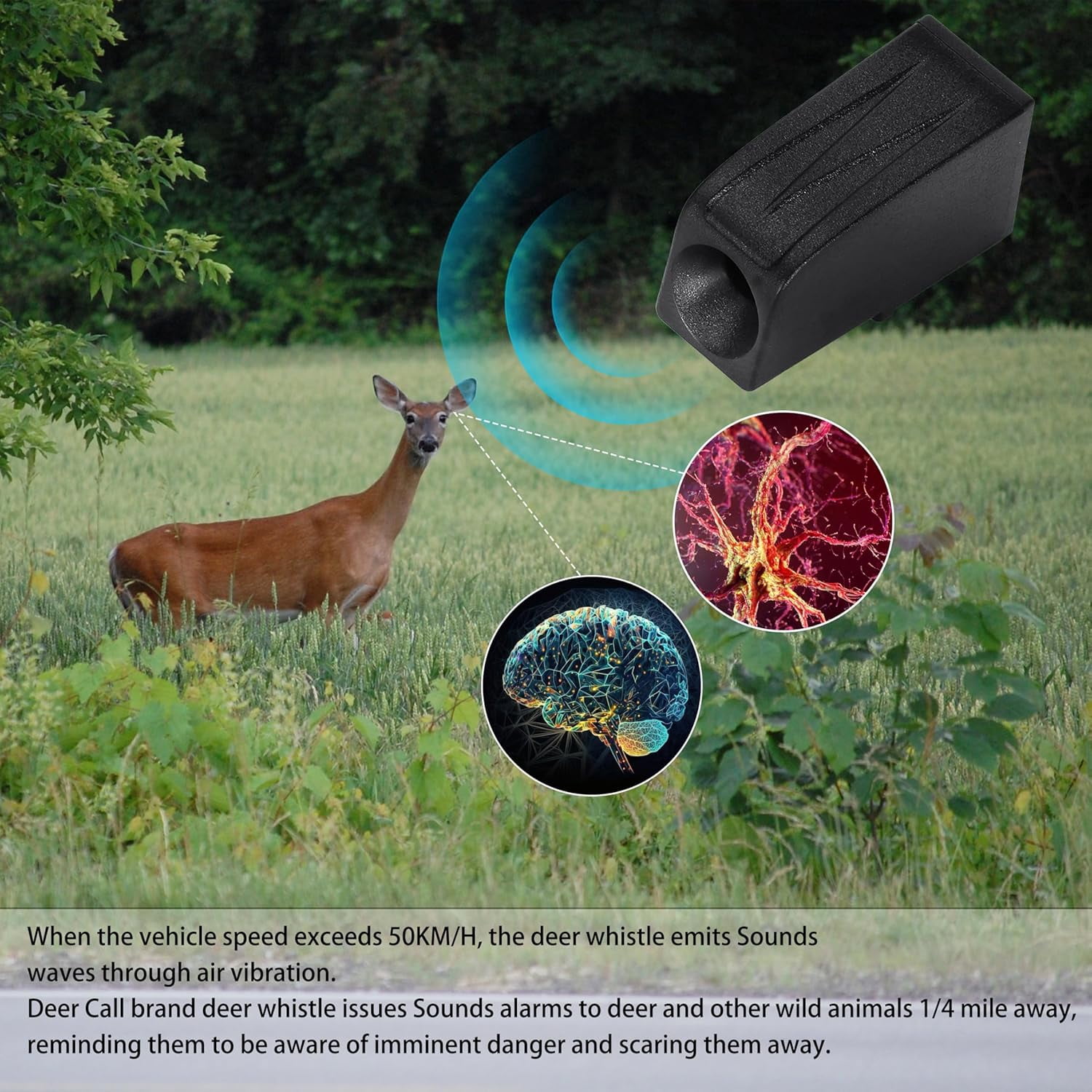 Deer Whistles for Vehicles - Single-Horn Design, Waterproof & High ...