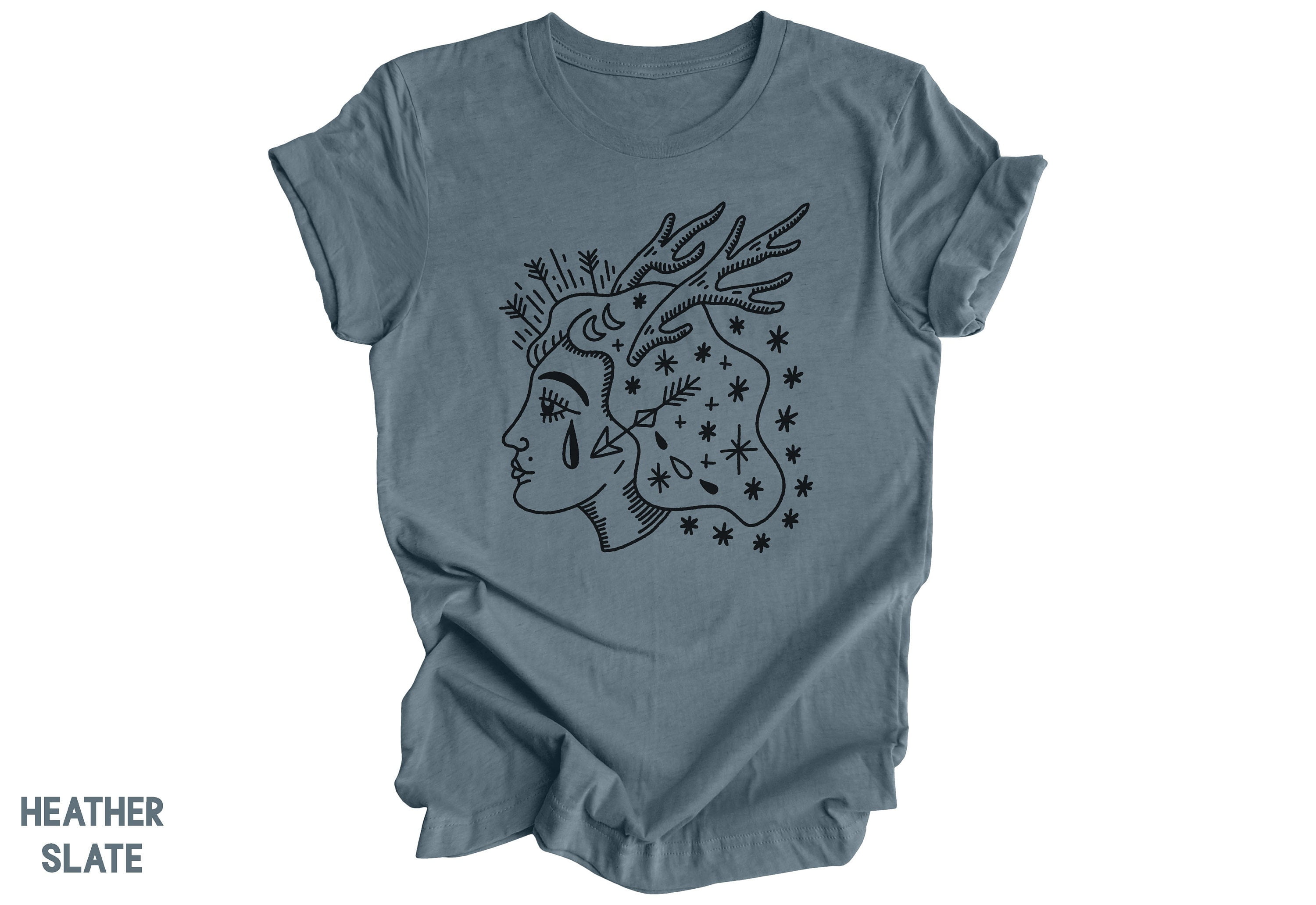 Deer Woman, Mythology Shirt, Deer Lady T Shirt, Pagan Shirts, Occult T ...
