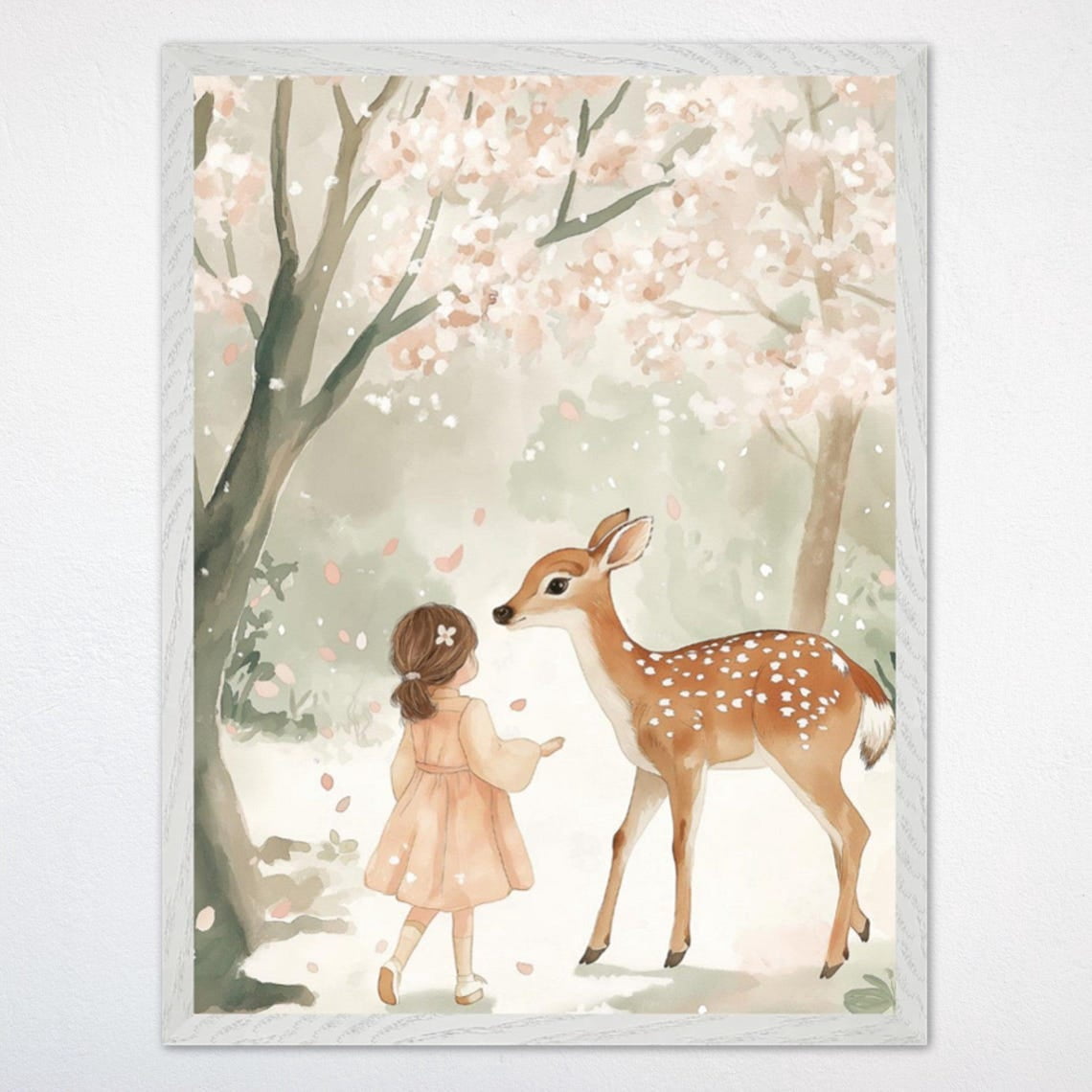Deer Woodland Nursery Wall Art, Forest Animal Kids Room Decor ...