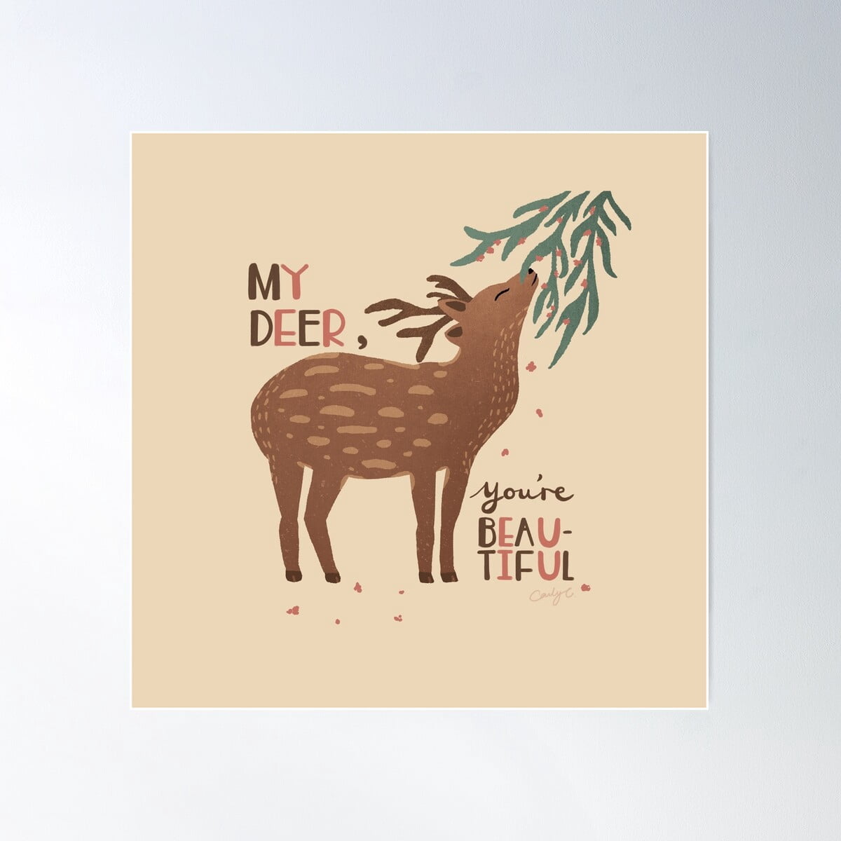 My Deer, You Are Beautiful | Cute Deer & Flowers | Hand-Drawn ...