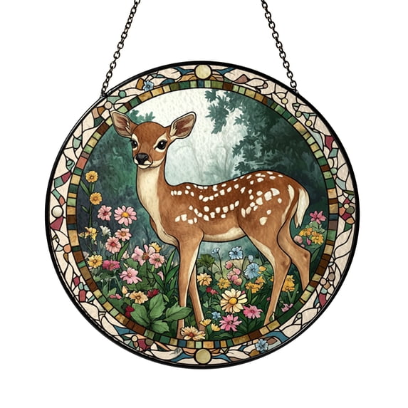 Deer and Flower Sun Catcher – Nature Window Hanging Decor - Walmart.com