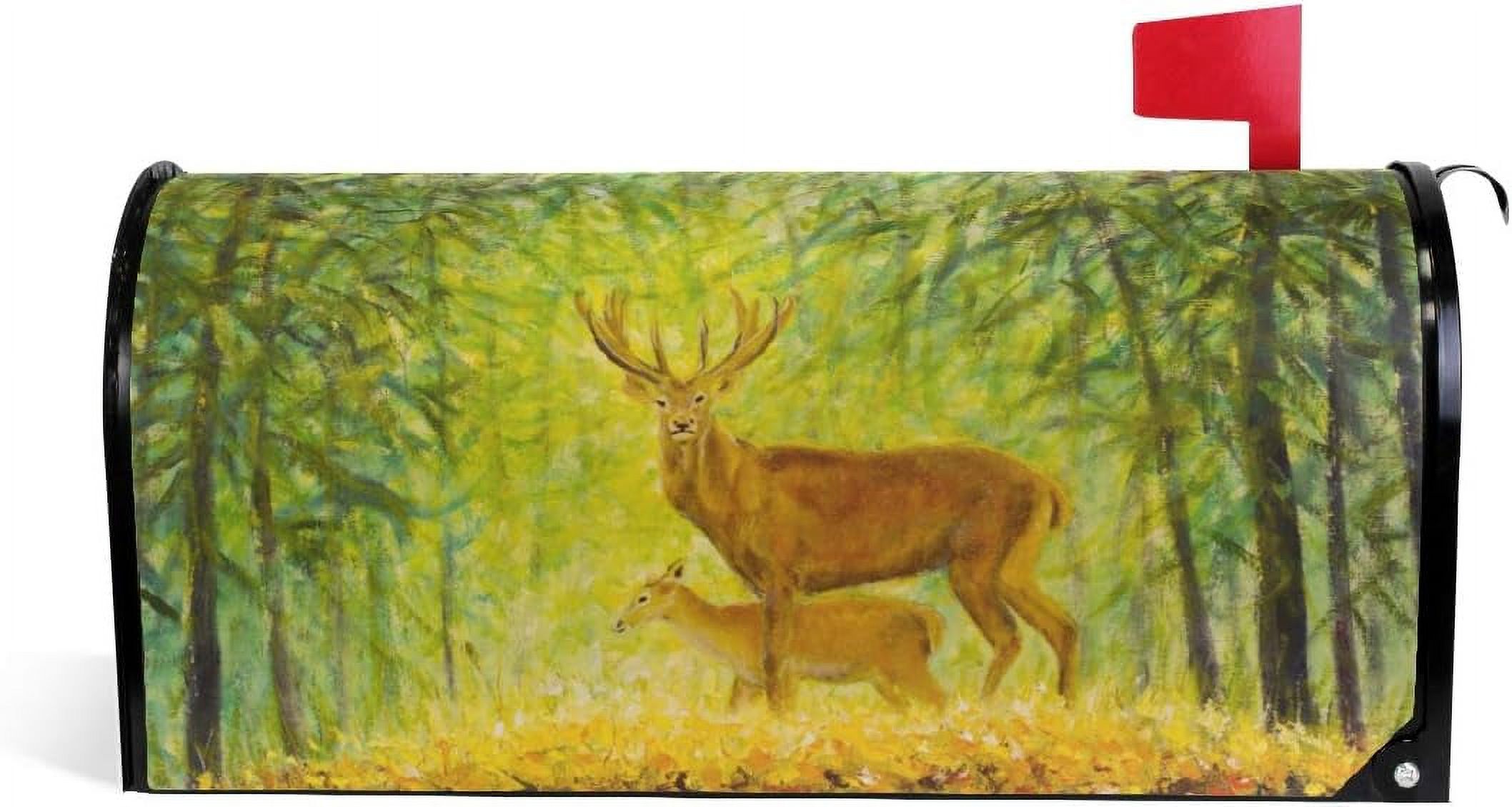 Deer in Autumn Forest Magnetic Mailbox Cover Standard Size for Garden ...