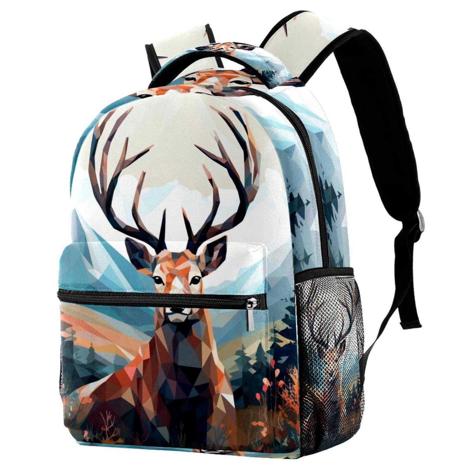 Deer in Mountain School Backpack Lightweight Bookbag Casual Daypack ...