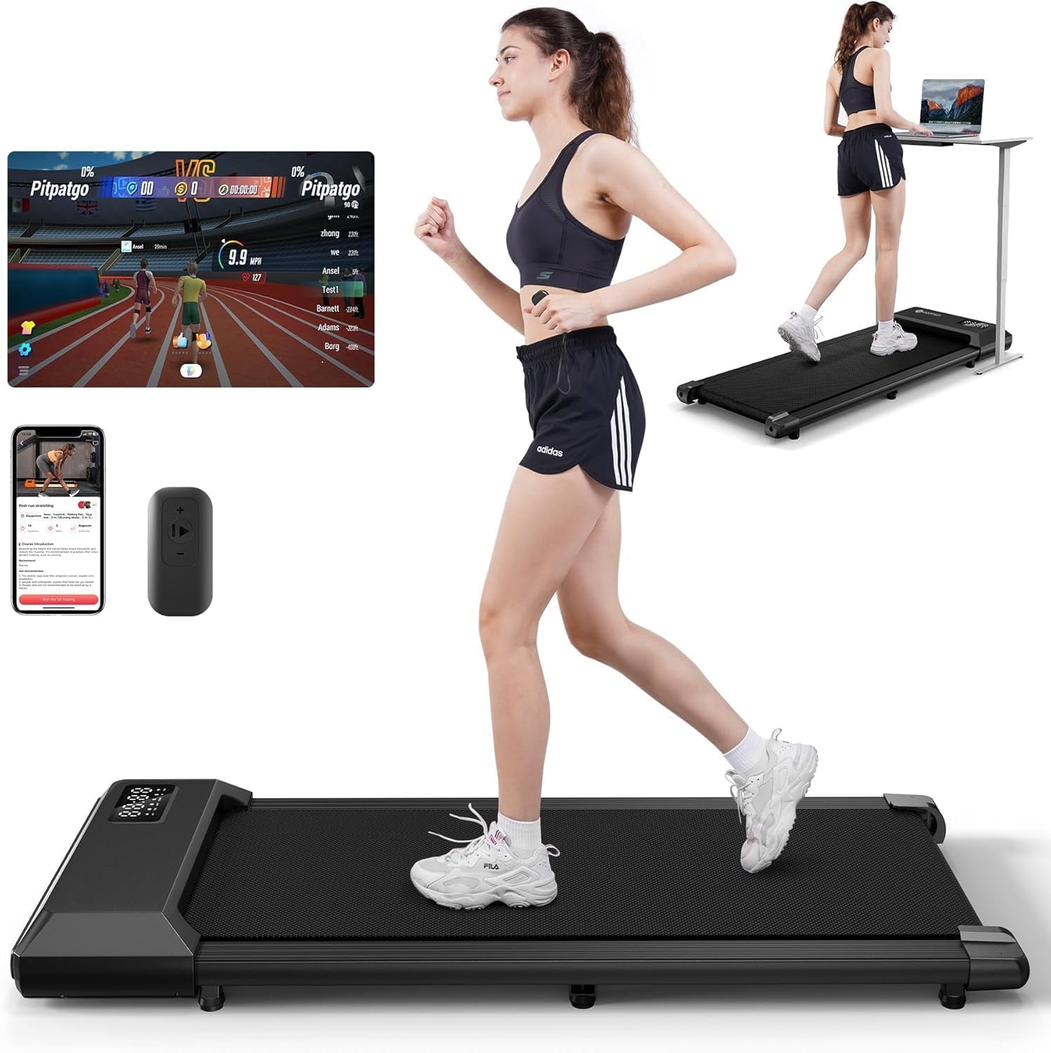DeerRun 2024 Raceable Walking Pad Treadmill Low Noise Under Desk ...