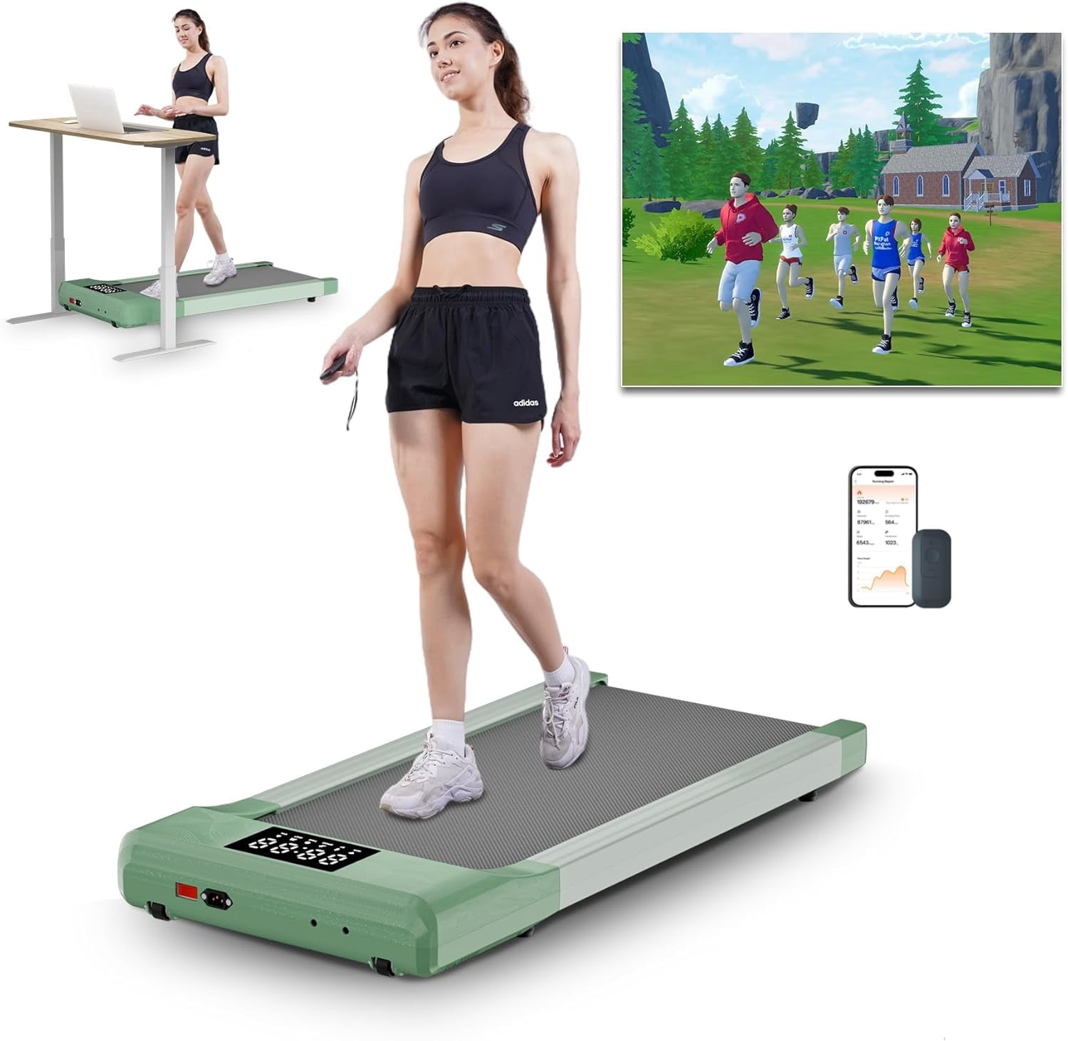 DeerRun 2024 Upgrade Walking Pad - Raceable Smart Under Desk Treadmill ...