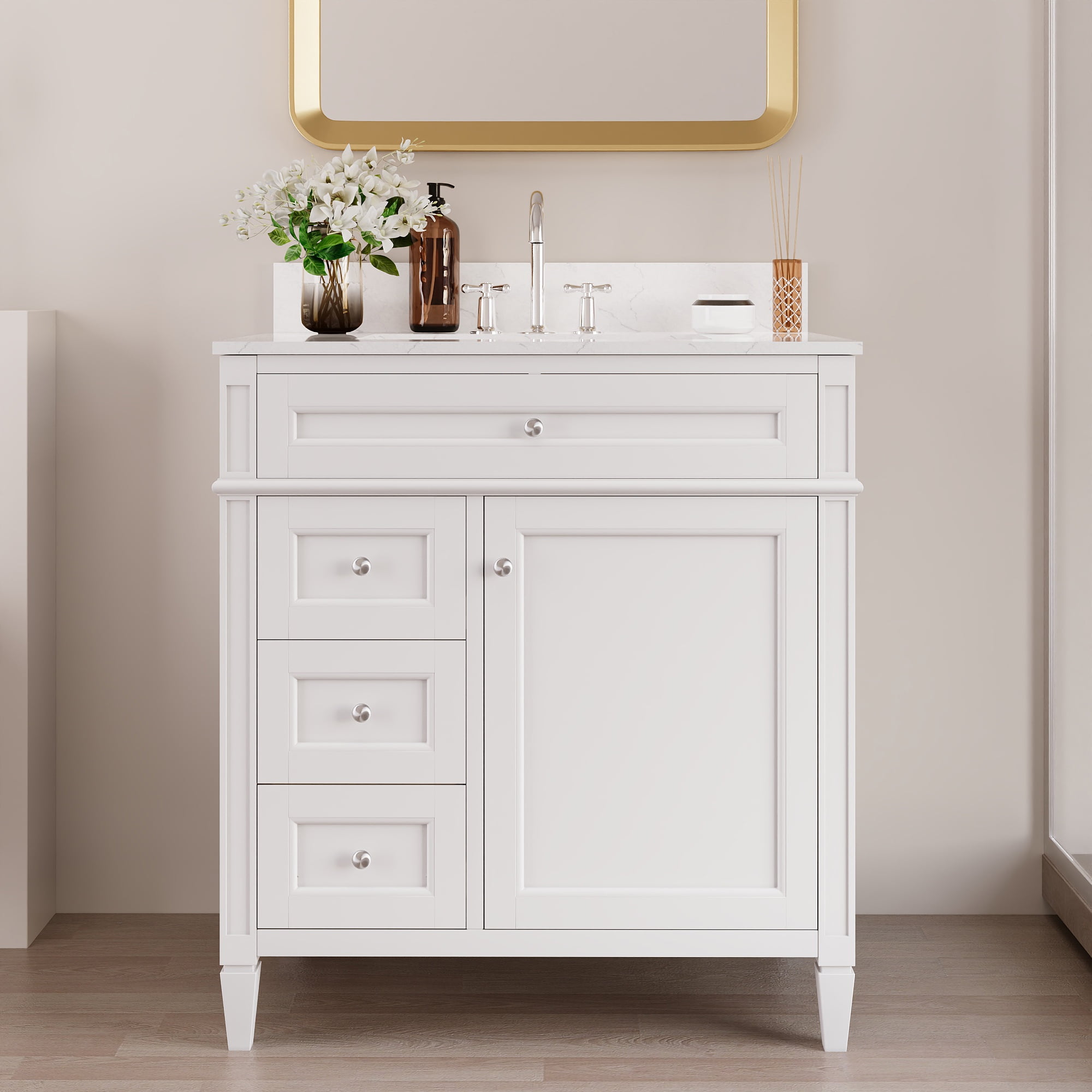 DeerValley Bathroom Vanity 30 Inch Bathroom Vanity with Sink and ...