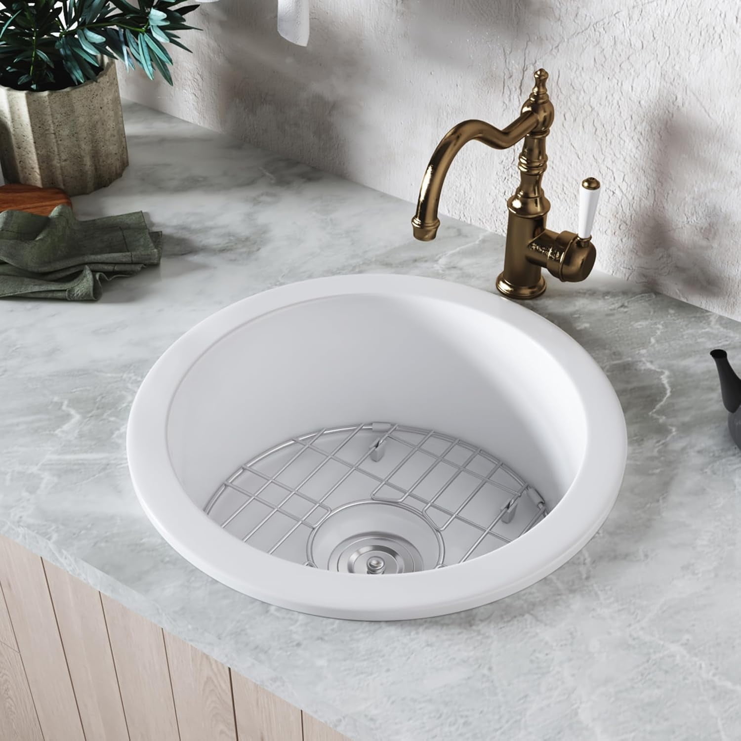 DeerValley DV-1K506 Haven Undermount Kitchen Sink, White Undermount ...