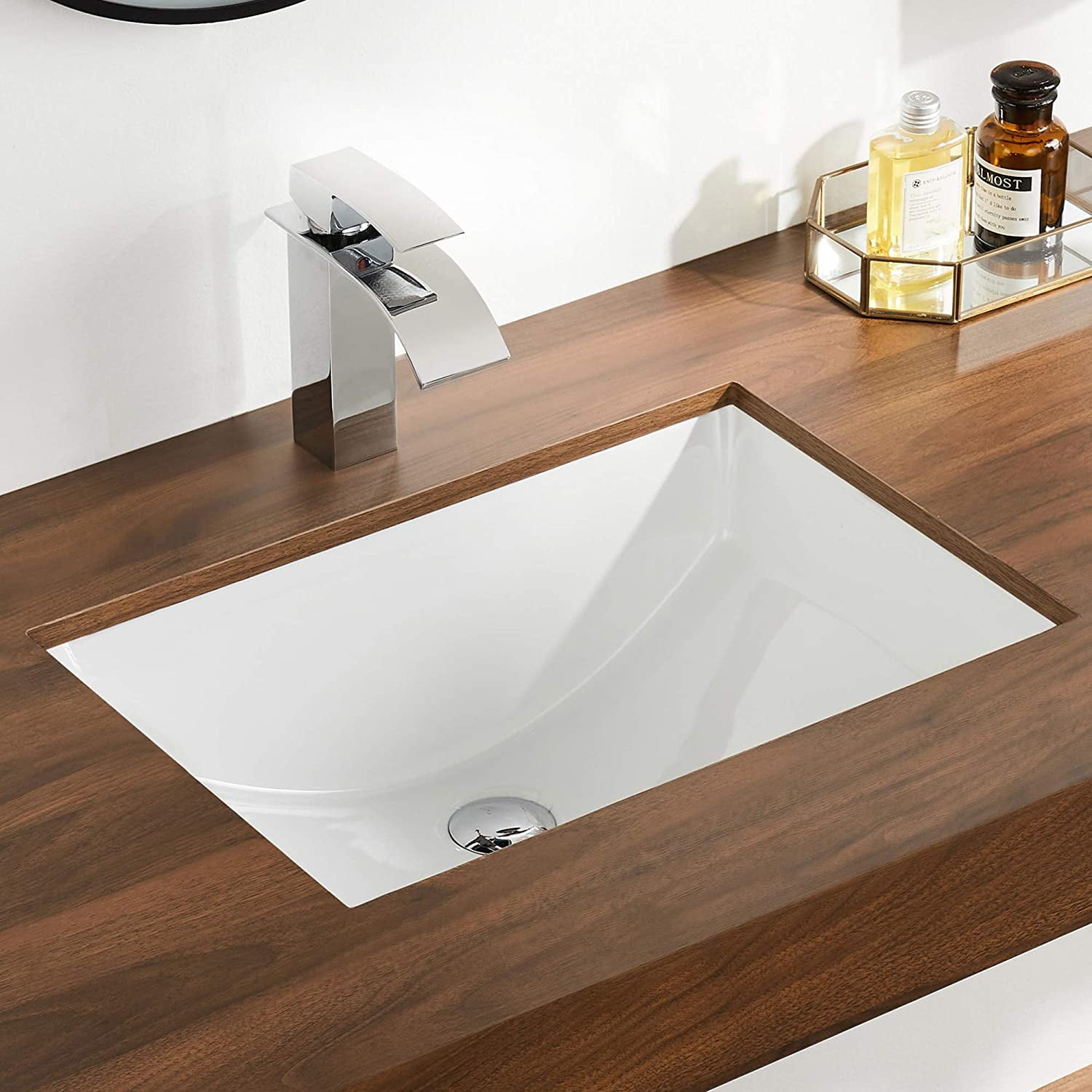 DeerValley DV-1U101 Ally Undermount Bathroom Sink Rectangular, 21'' x 15'' Vessel Sink ...