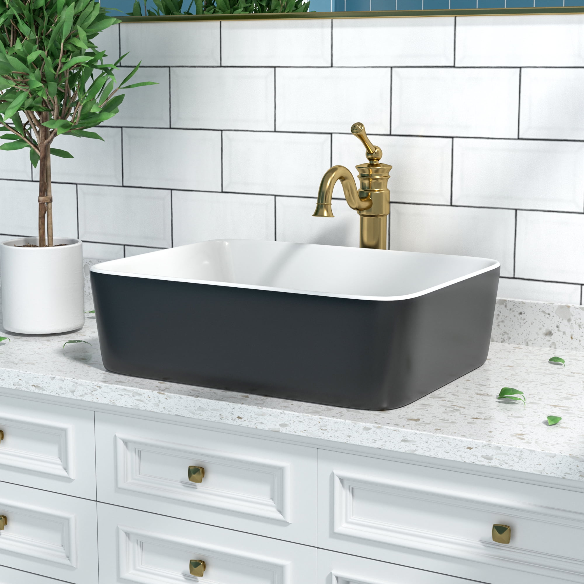 Deervalley Dv 1v0001 Bathroom Vessel Sink 19 Rectangle Ceramic In