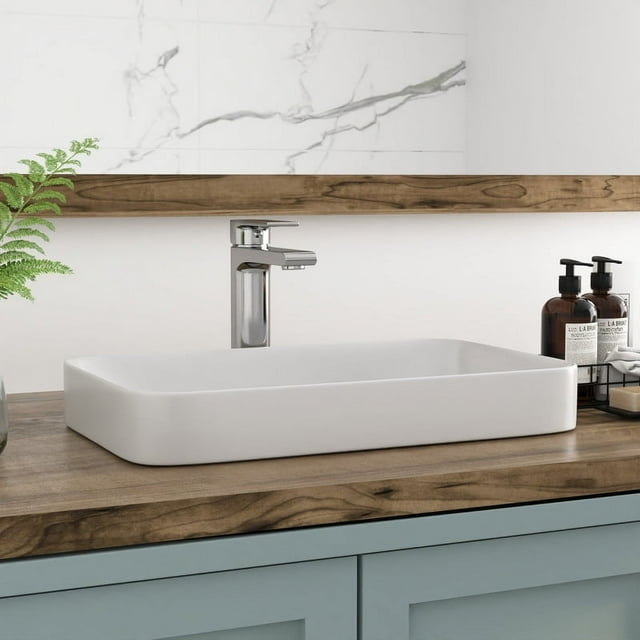 Deervalley Dv 1v0047 12 White Ceramic Rectangular Vessel Bathroom Sink