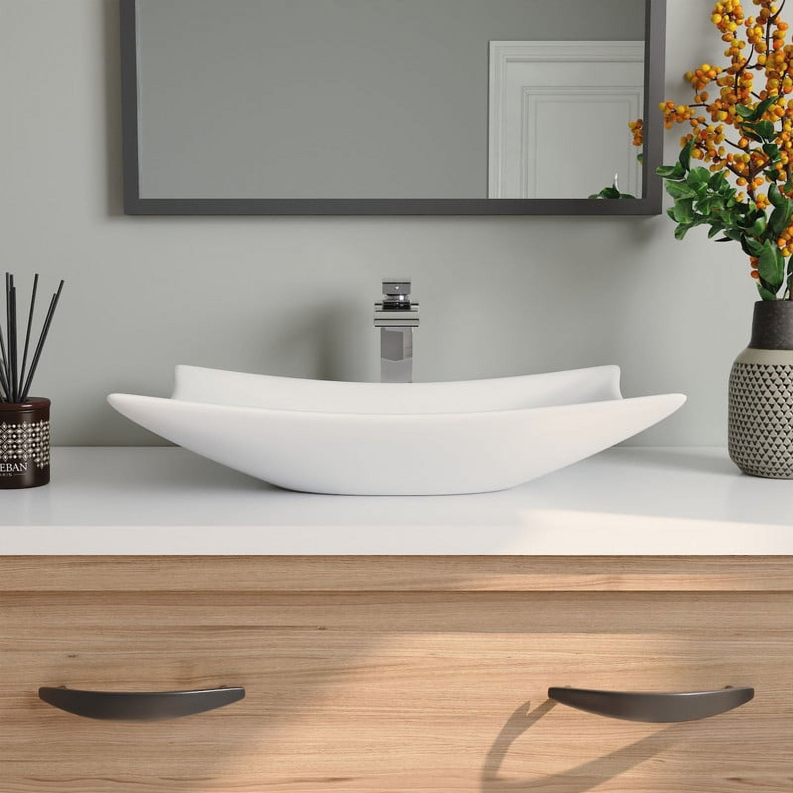 Deervalley Dv 1v0050 Prism Ceramic Rectangular Vessel Sink For Bathroom