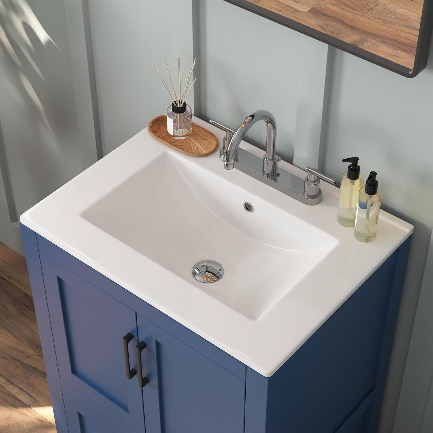 DeerValley DV-1V0097 Vanity Top Sink, 24"x18" Rectangular Drop In ...