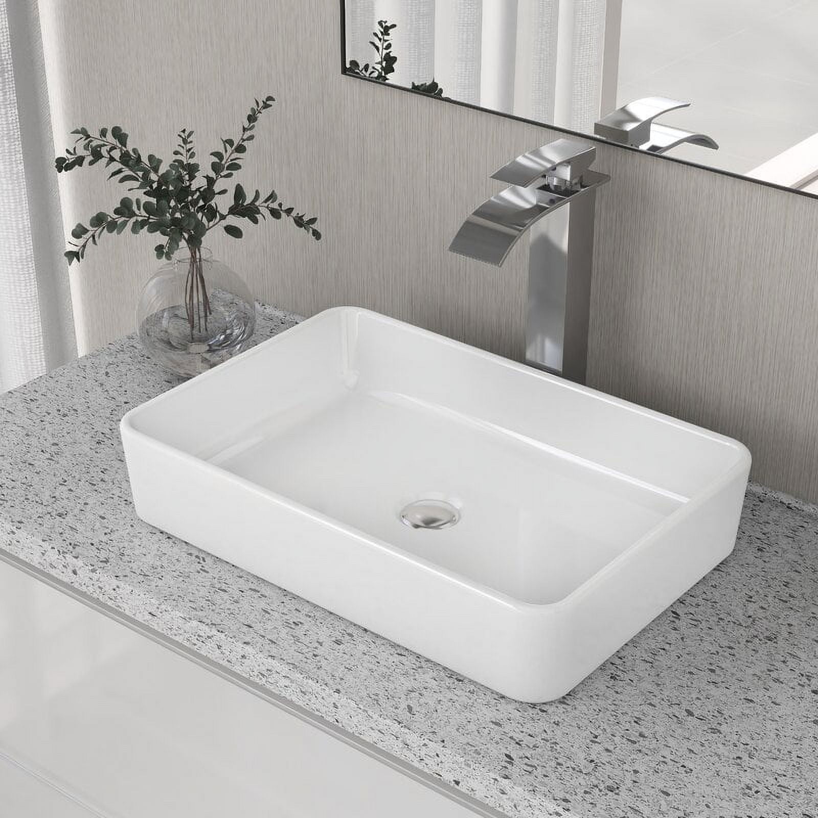 Deervalley Dv 1v032 White Ceramic Rectangular Vessel Sink Above Counter