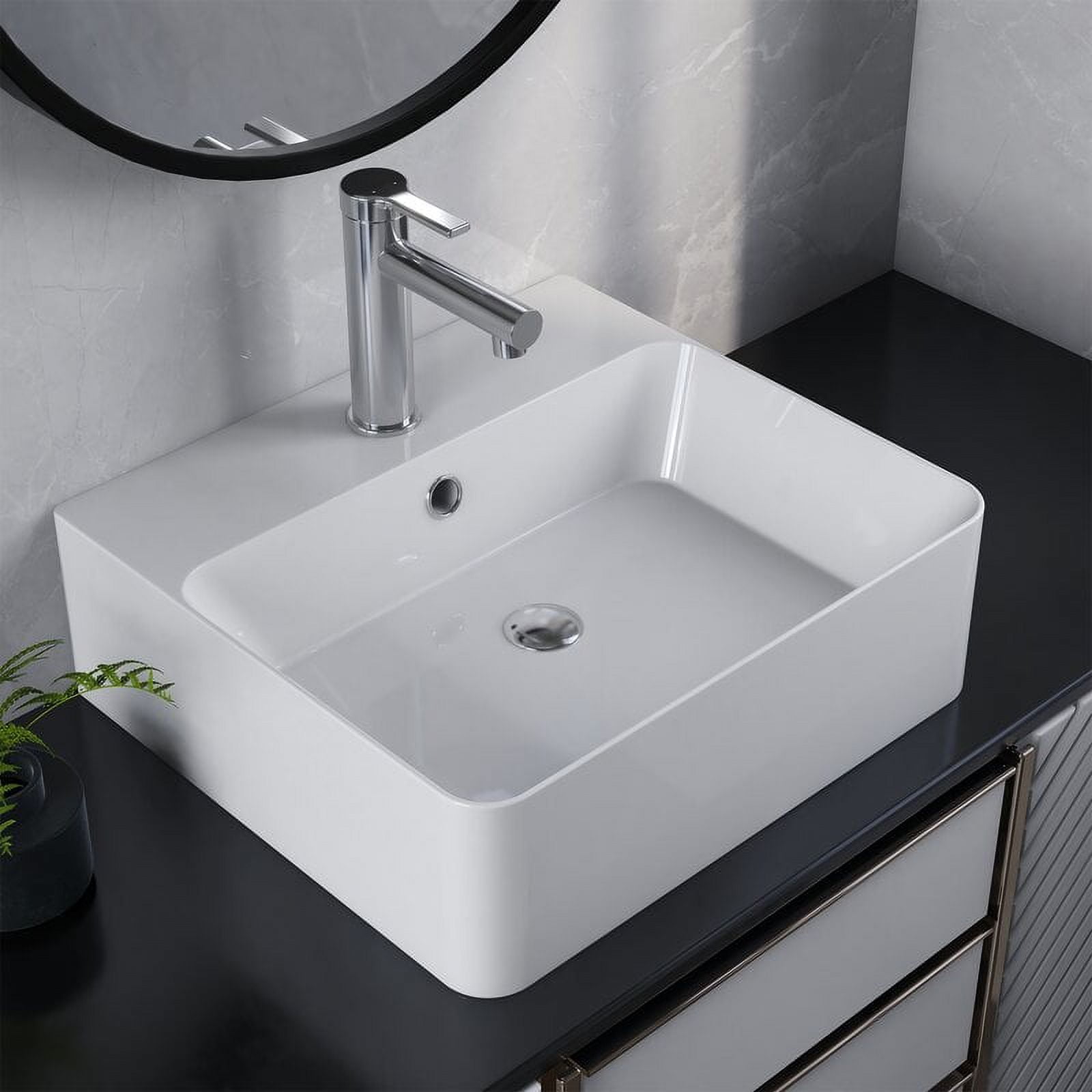 Deervalley Dv 1v231 White Ceramic Rectangular Bathroom Vessel Sink