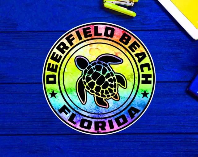 Deerfield Beach Florida Beach Sticker Decal Sticker Sea Turtle Phone ...
