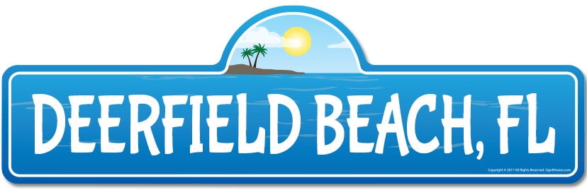 Deerfield FL Florida Beach Street Sign | Indoor/Outdoor | Surfer Ocean ...