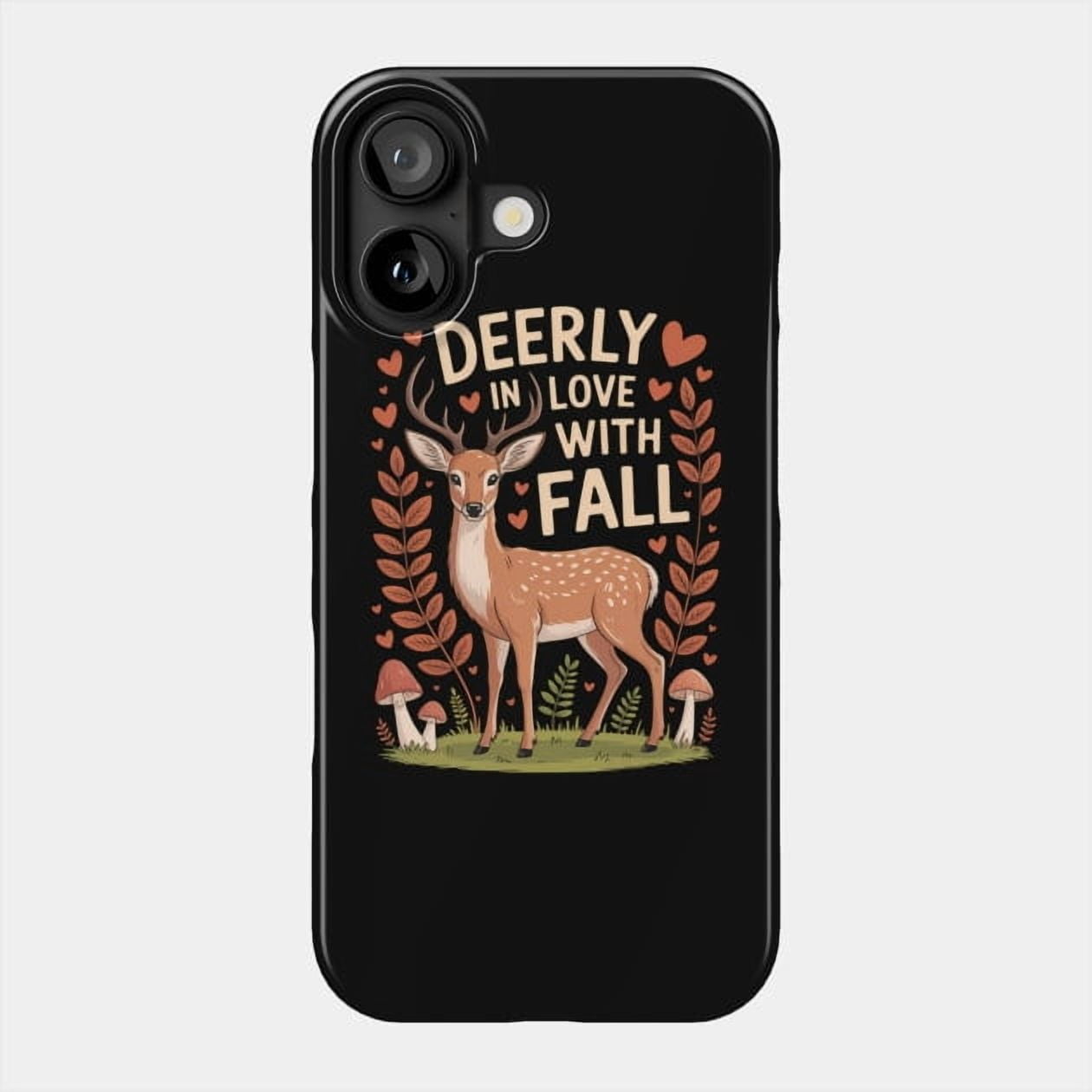 Deerly In Love With Fall Autumn Leaves Animal Pun Case for iPhone 11,12 ...