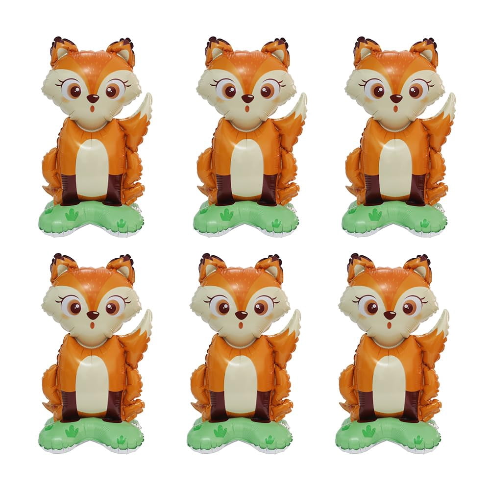 Deermon 3D 6 Pack SSF20 Cute Centerpieces Decorations Standing Fox Foil ...