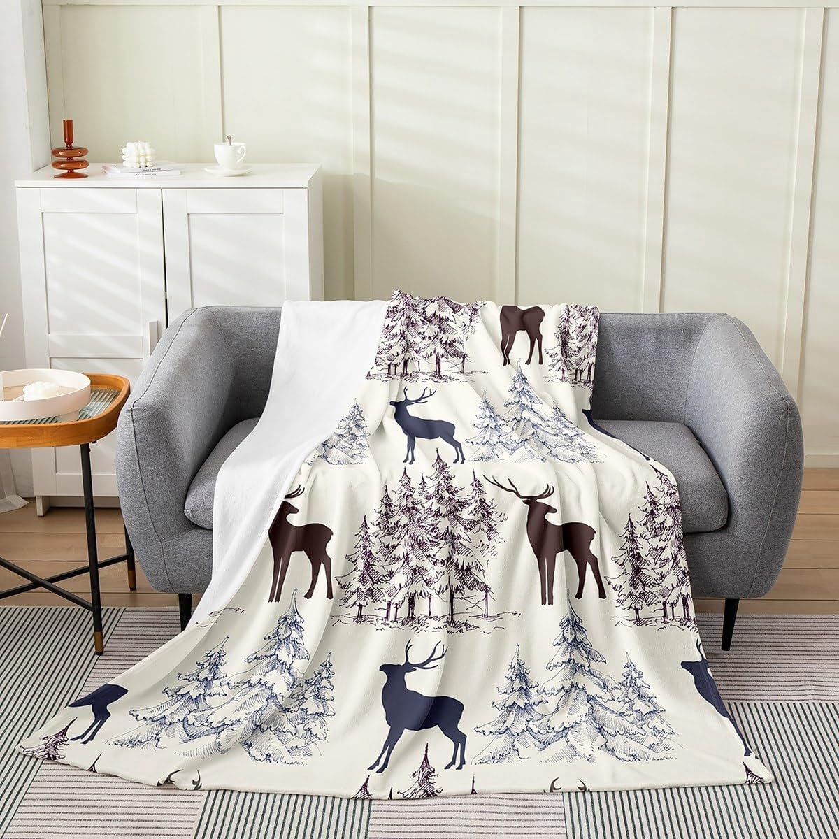 Deers Blanket Baby 30x40 Inch, Christmas Trees Blanket, Xmas Winter ...