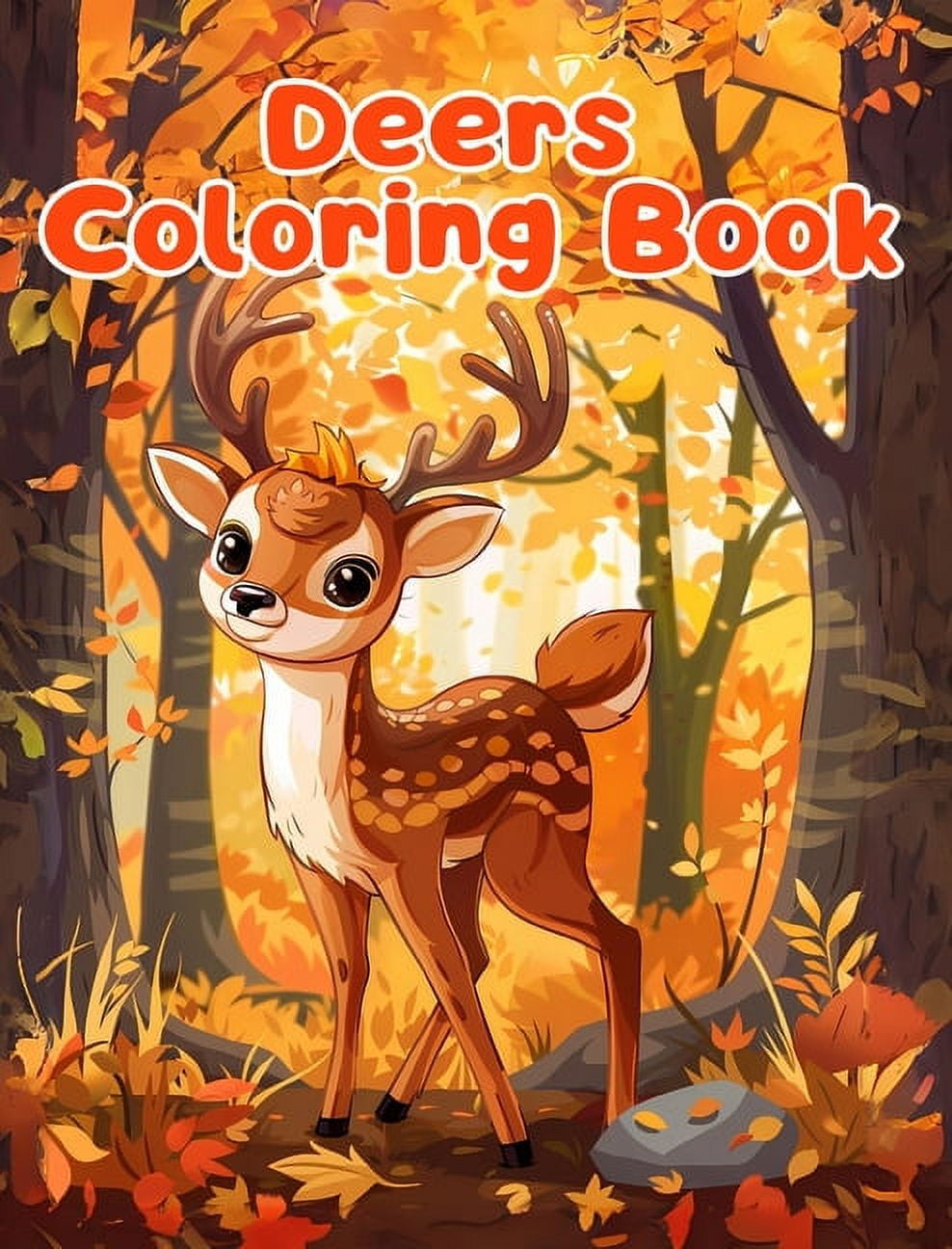 Deers Coloring Book: Simple Deers Coloring Pages For Kids Ages 1-3 ...