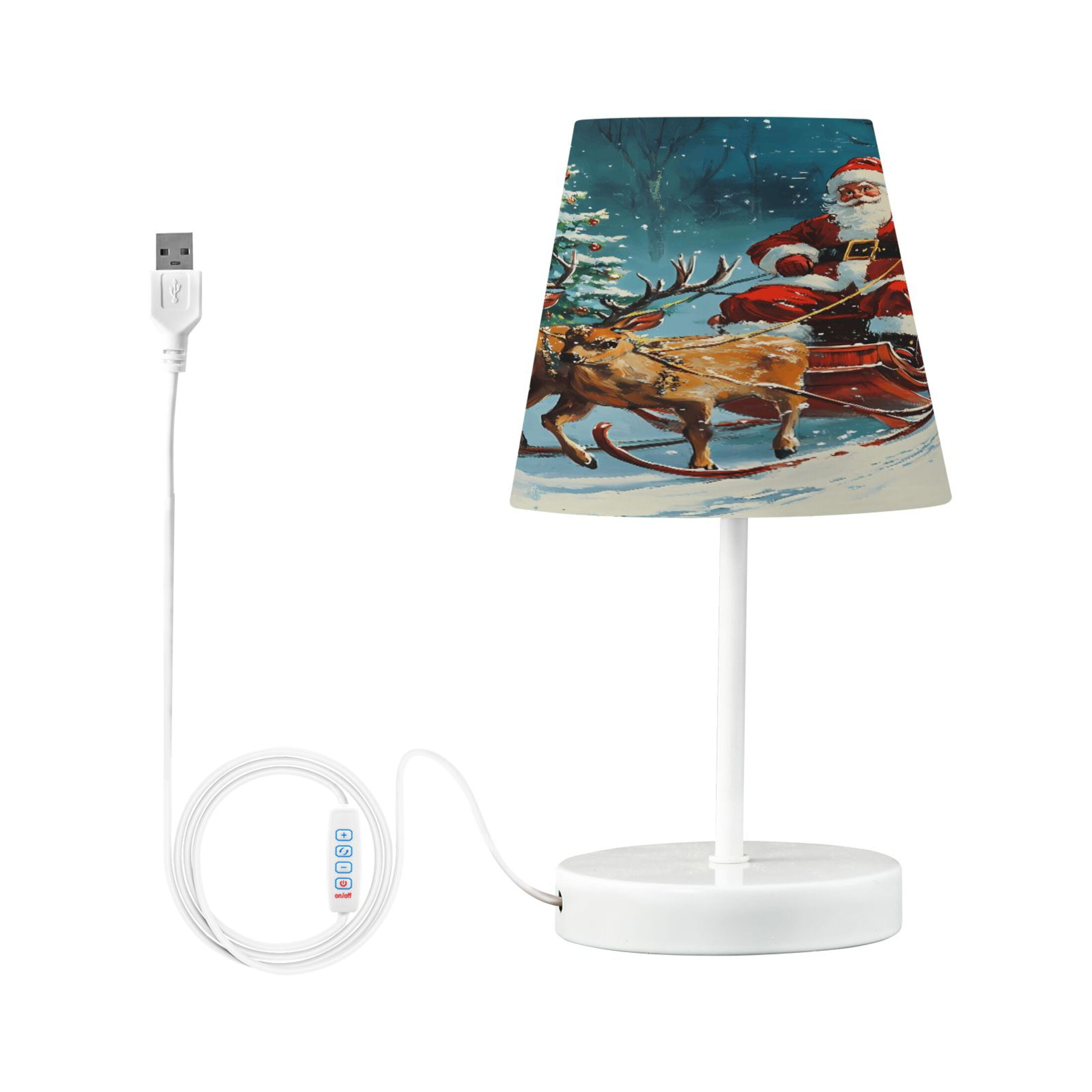 Deers Pull Christmas Santa Claus Desk Lamp LED Table Nightstand Lamps ...