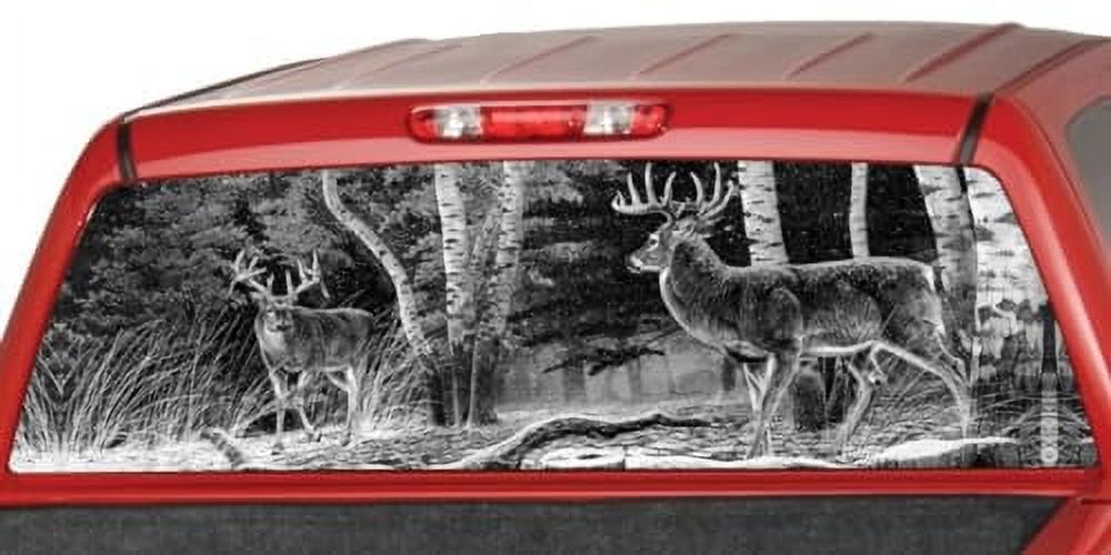 Deers in a Forrest B/W Rear Window Graphic Decal Tint Sticker Truck SUV ...