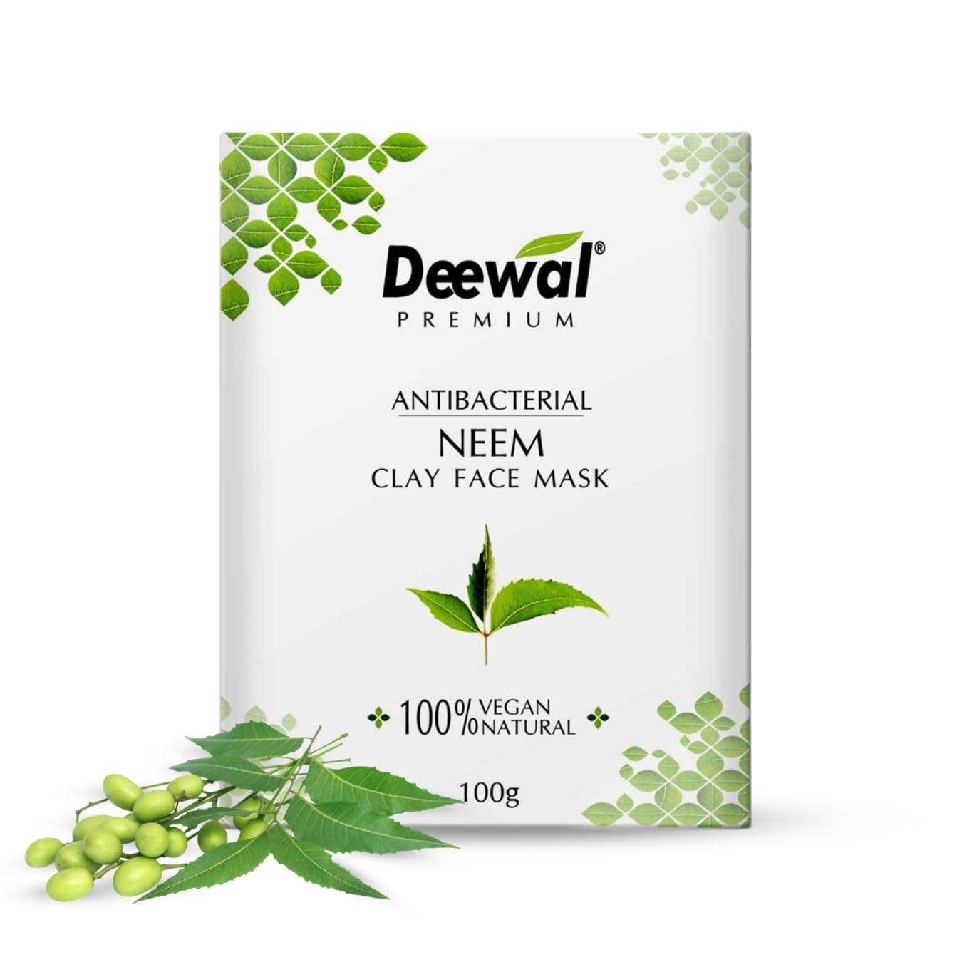 Deewal Premium Neem Clay Face Mask 100 Vegan Natural Purifies Nourishes ...