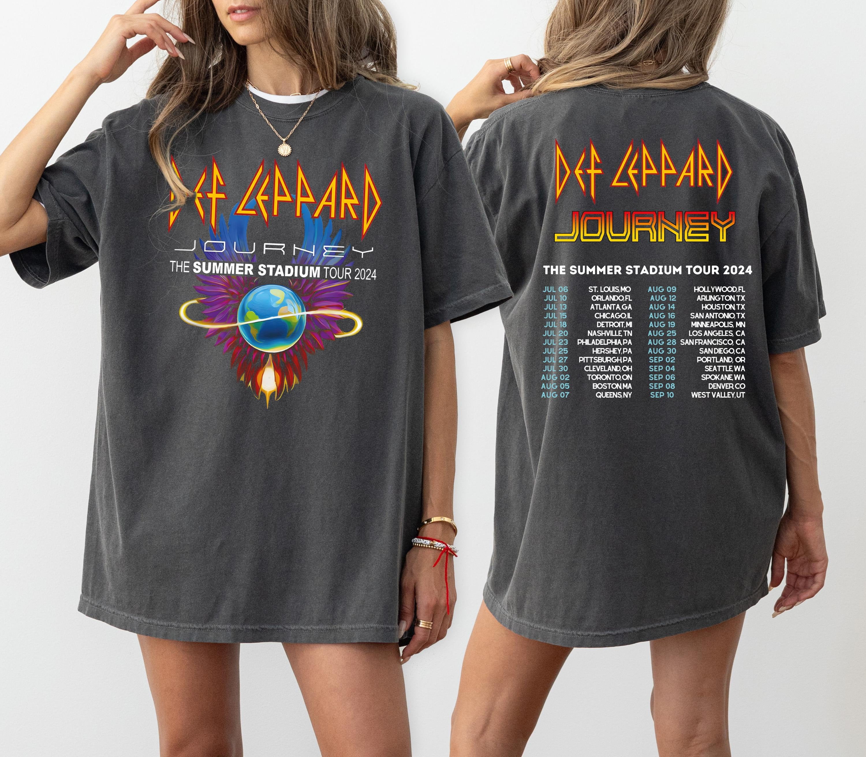 Def Lep.pard And Journey Summer Stadium Tour 2024 Shirt, Journey Tour ...