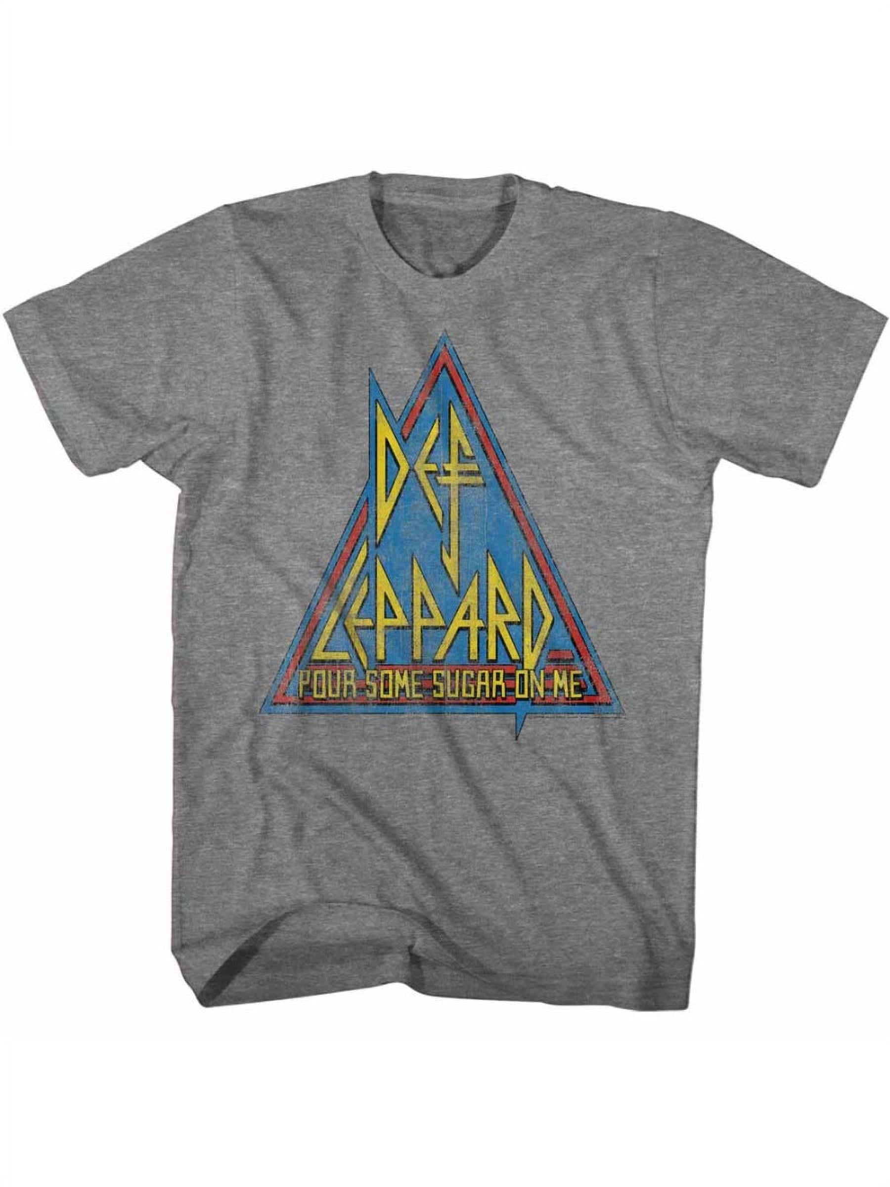 Def Leppard 1980's Heavy Hair Metal Band Primary Triangle Adult T-Shirt ...