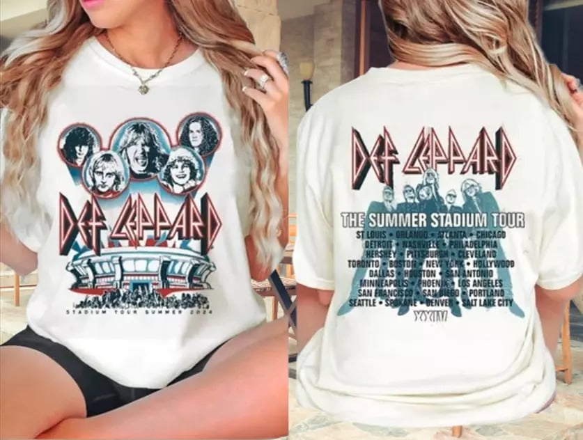 Def Leppard 2024 Tour And Journey Summer Stadium T-Shirt Concert Music Fan New - Walmart.com