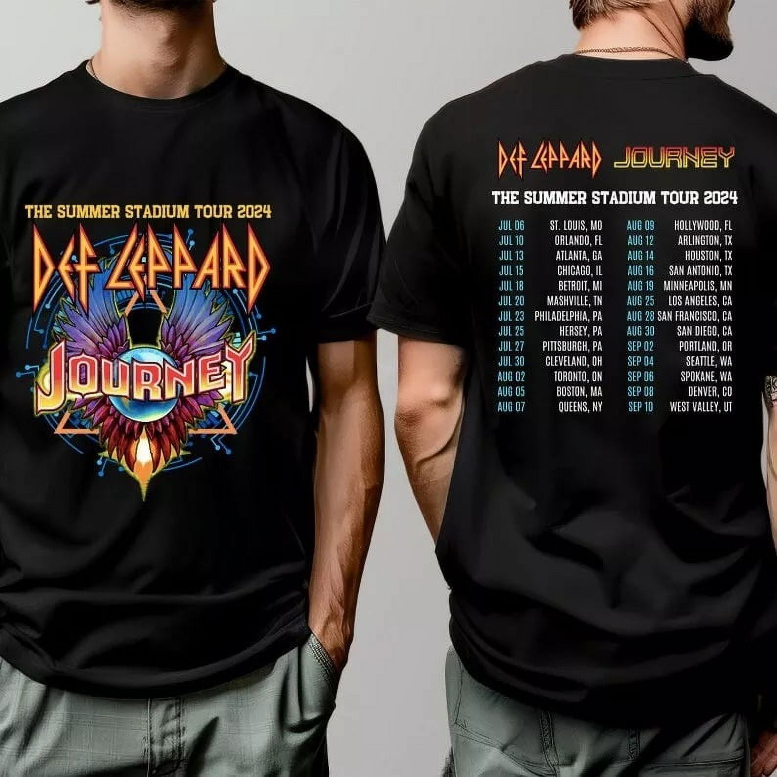 Def-Leppard And Journey Summer Stadium Tour 2024 Shirt, Journey Tour ...