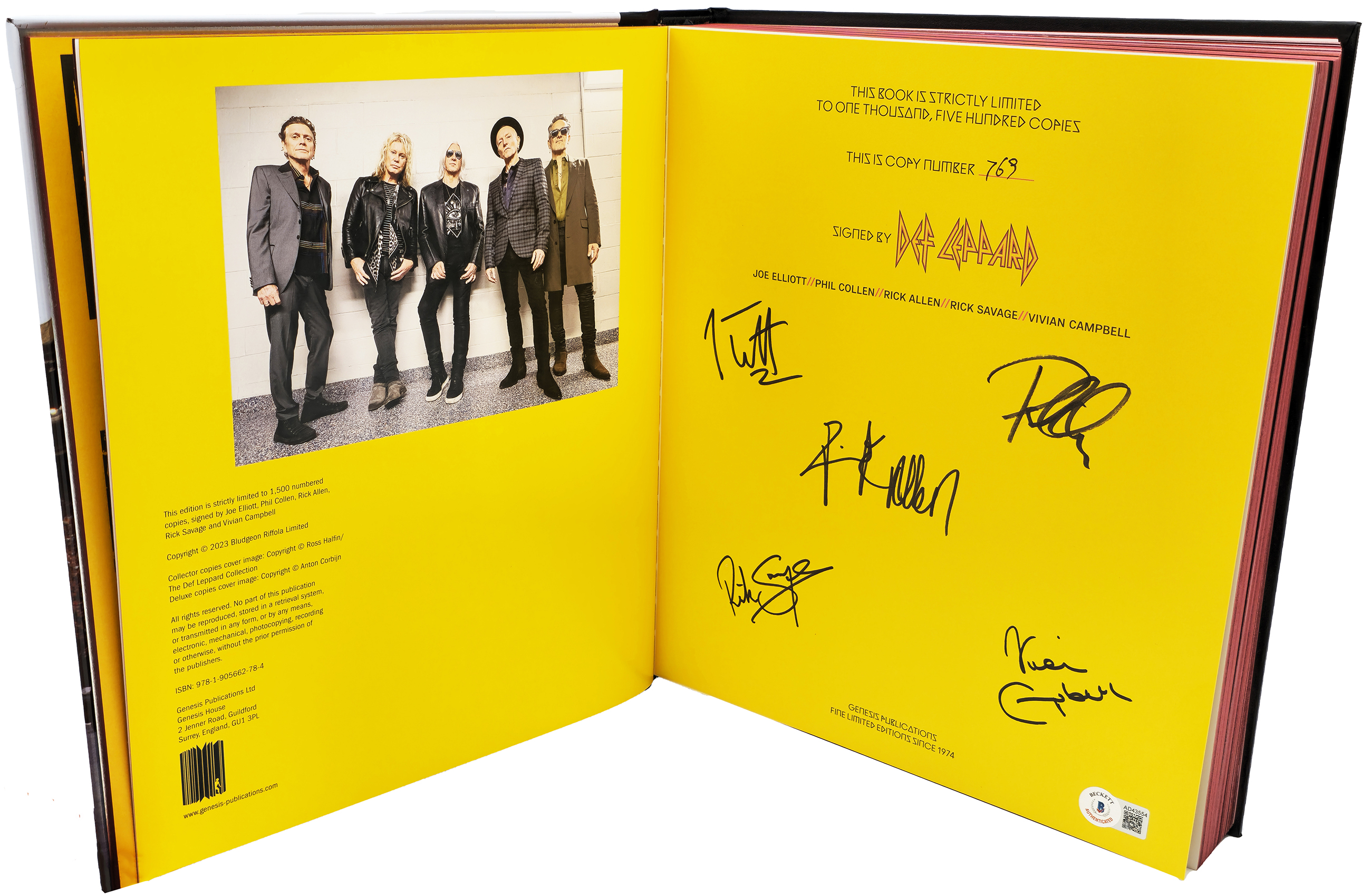 Def Leppard Autographed 'Definitely Genesis Publications' Book #/1500 ...