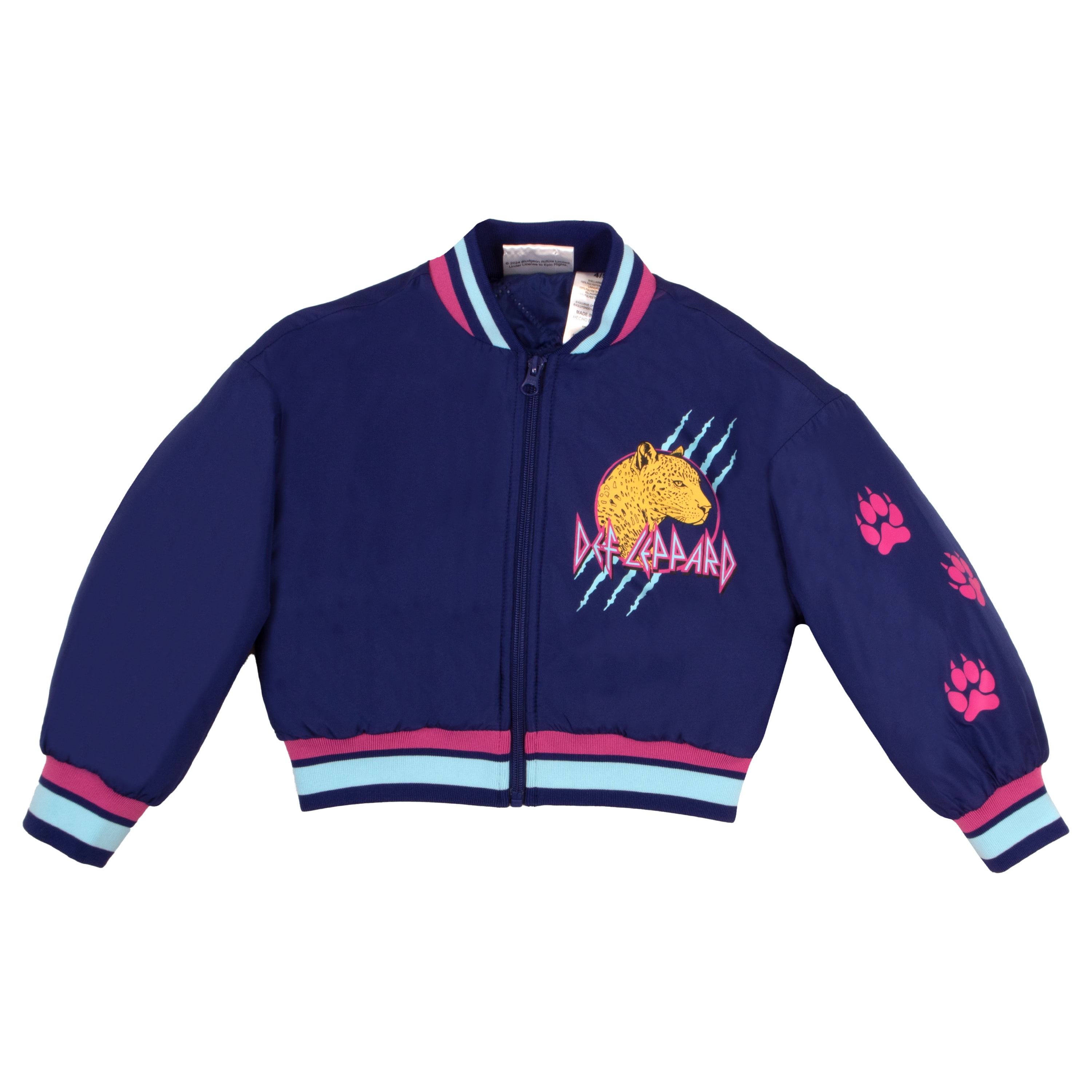 Def Leppard Girls Bomber Jacket for Kids (Size 4-16) - Walmart.com