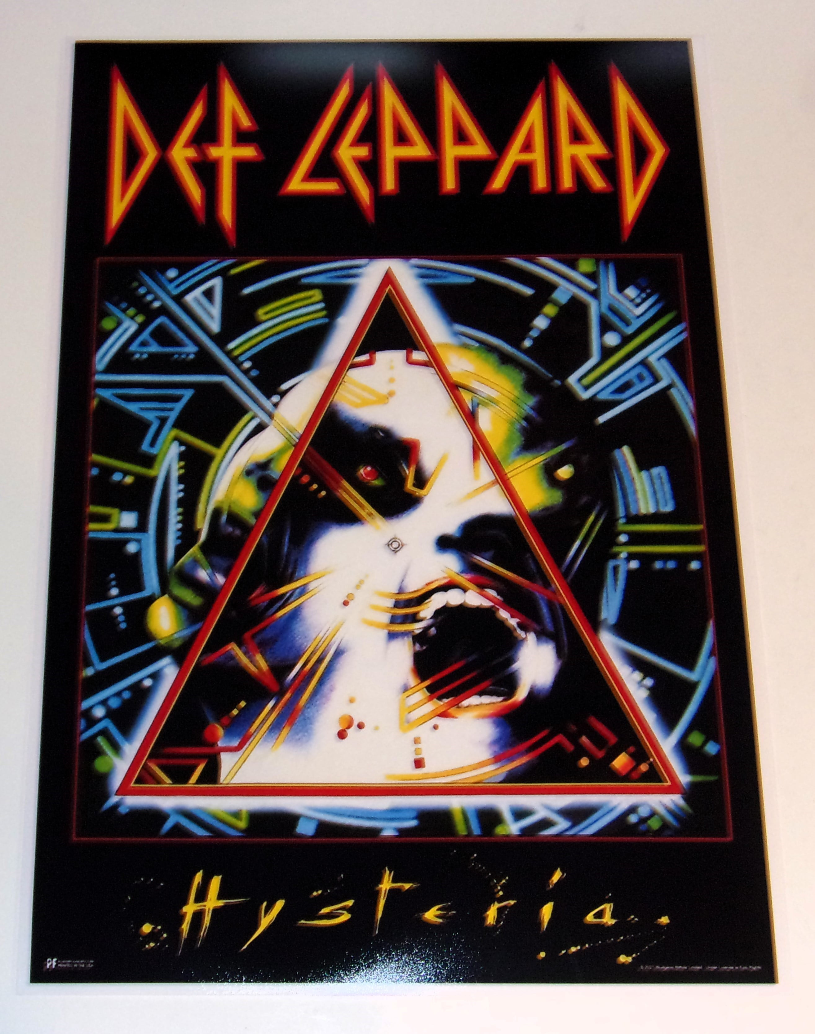 Def Leppard HYSTERIA 1987/88 Tour Metal Promo Poster 19"x13" - Walmart.com