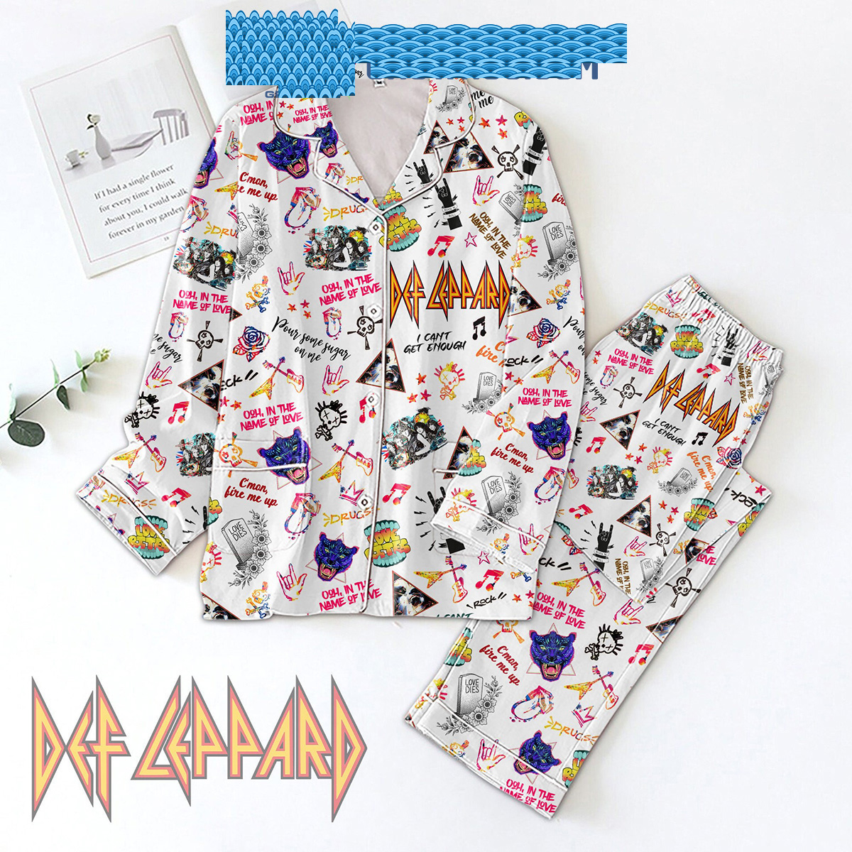 Def Leppard In The Name Of Love Pajamas Set - Walmart.com