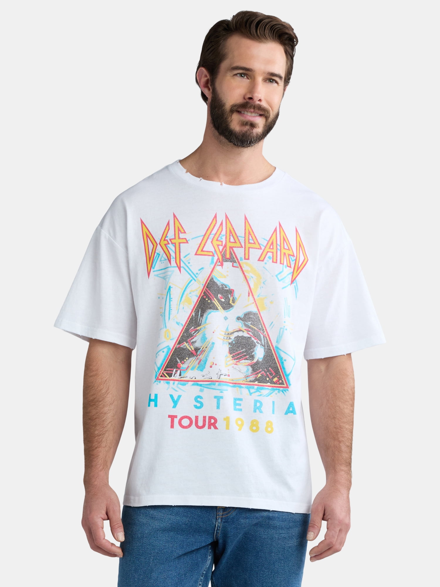 Def Leppard Men's & Big Men's Oversized Graphic Band Tee, Sizes XS-3XL ...
