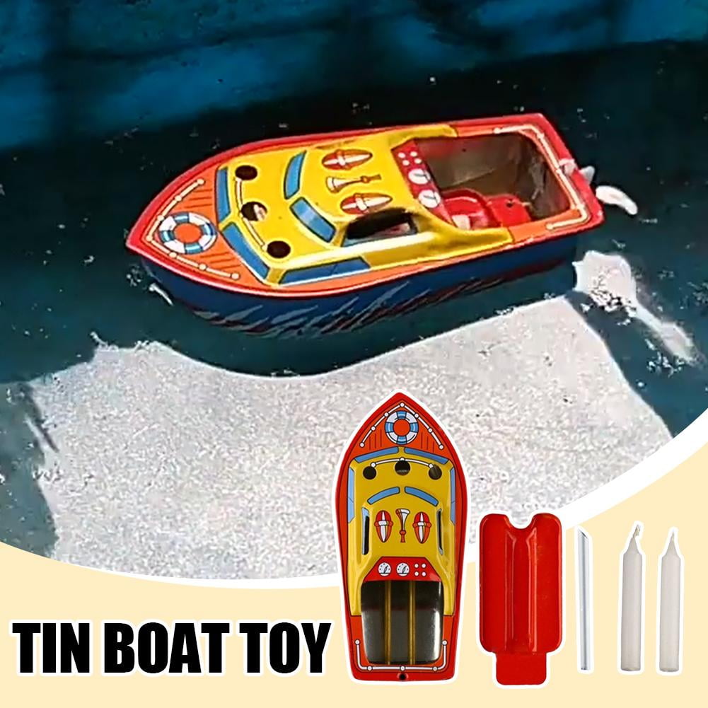 Default tin candle boat steamboat tin boat toy metal crafts science and ...