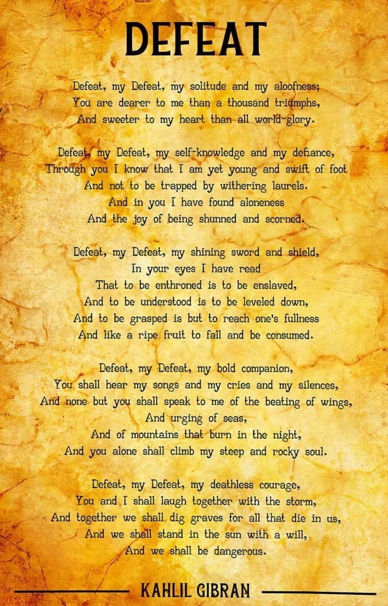 Defeat Poem Wall Decor poster Poetry Poster Landscape Modern Room ...