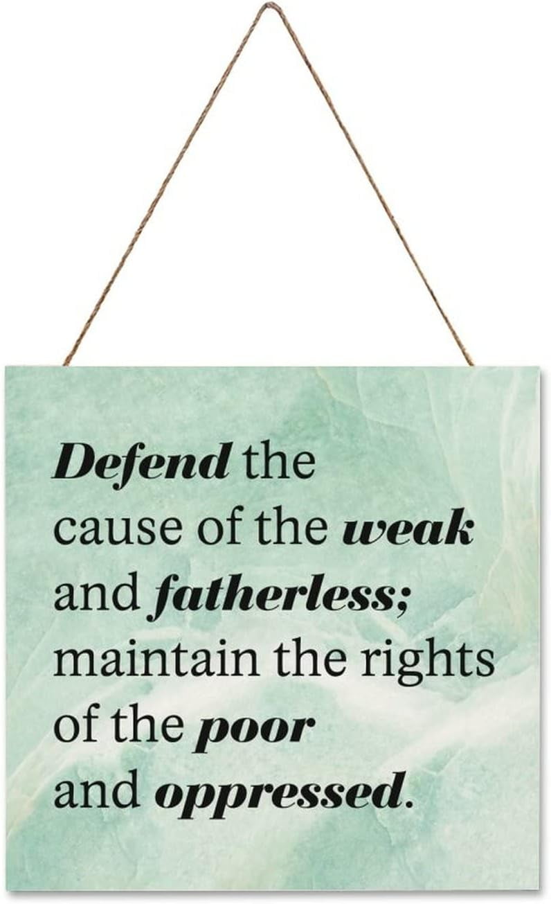 Defend The Cause Of The Weak And Fatherless Rustic Wood Signs Farmhouse ...