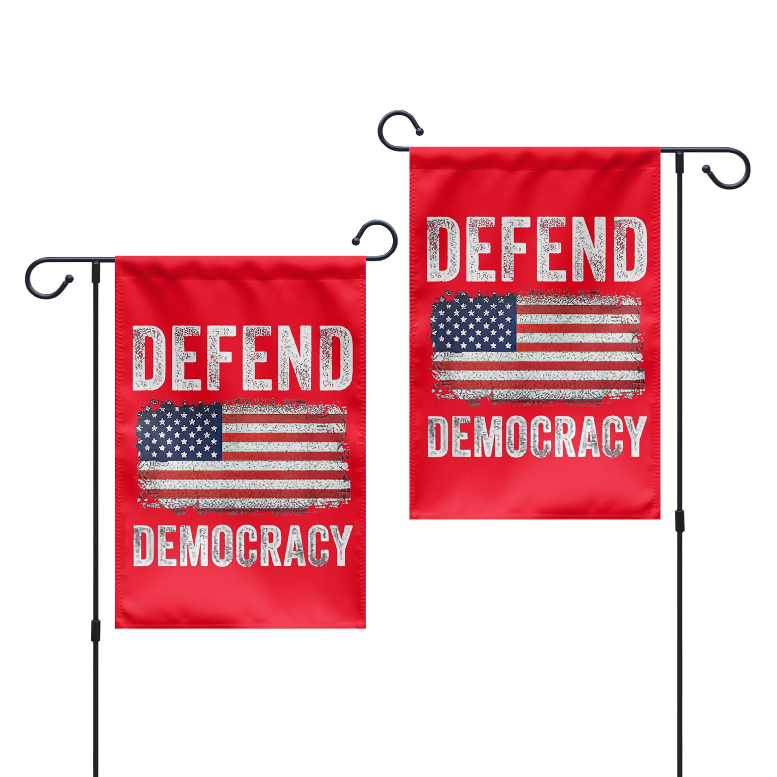 Defend Democracy Protect Voting Rights Save Vote Election Garden Flags ...